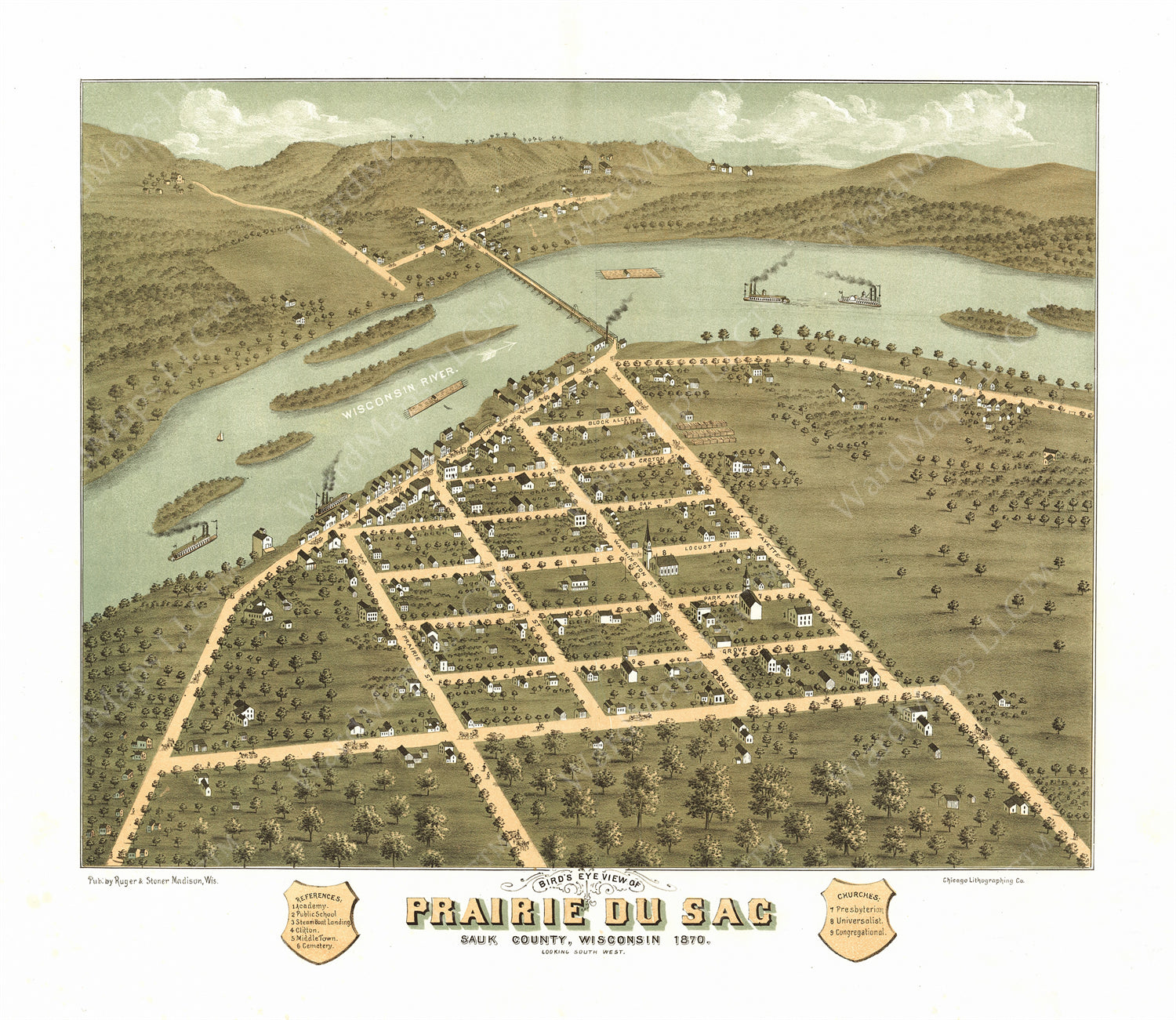 Prairie du Sac, Wisconsin 1870 – WardMaps LLC