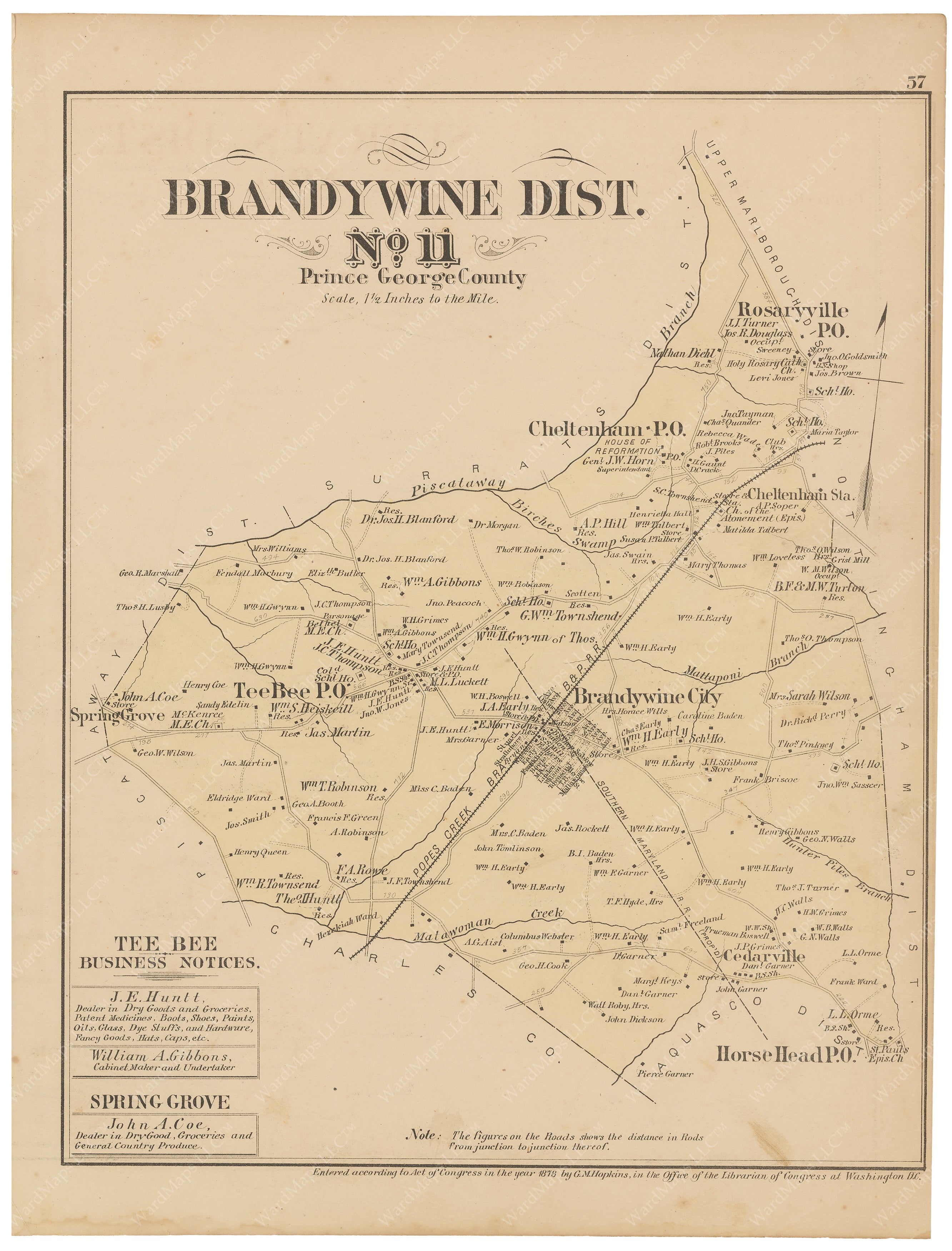 Brandywine District, Maryland 1878 – WardMaps LLC