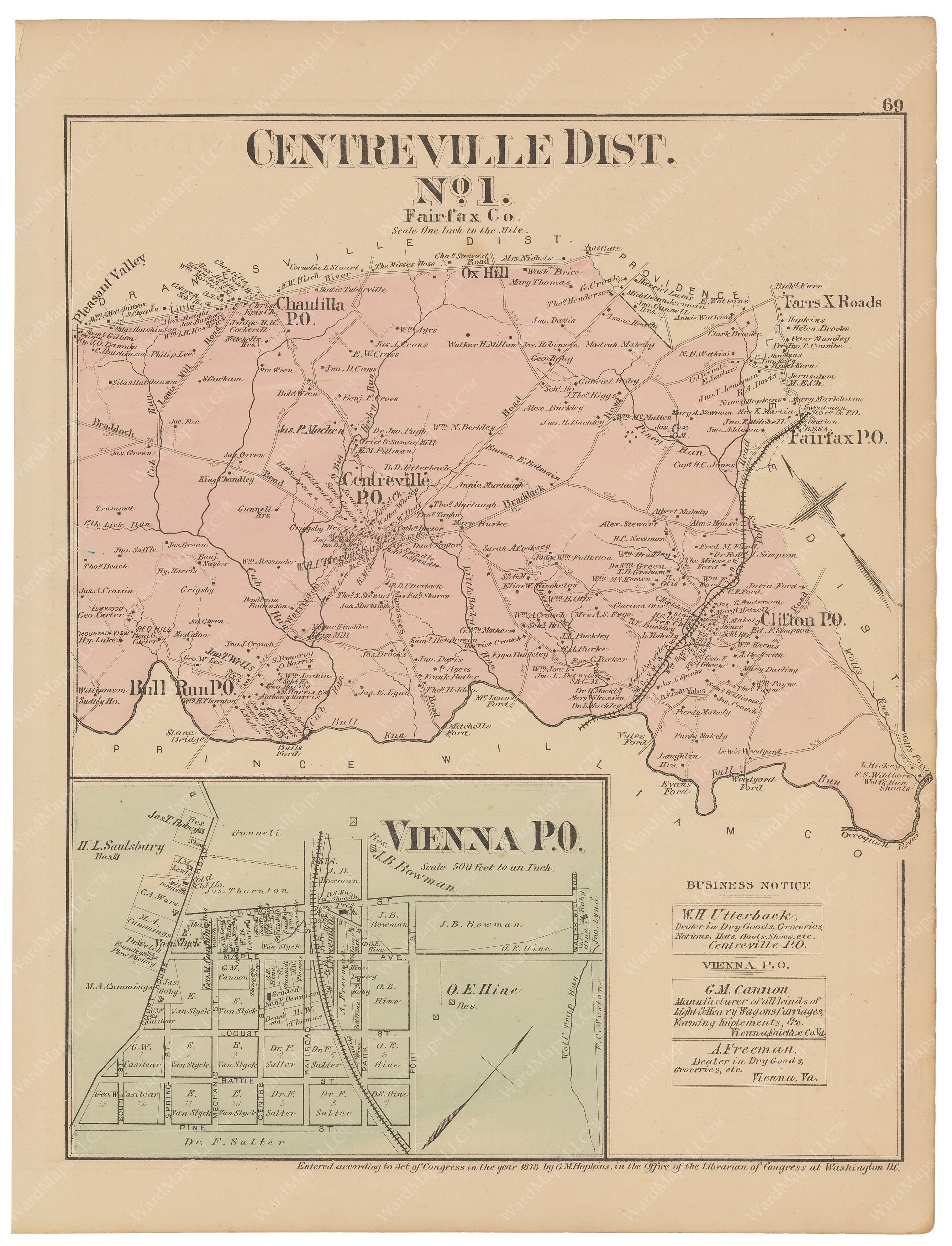 Centreville District, Virginia 1878 – WardMaps LLC