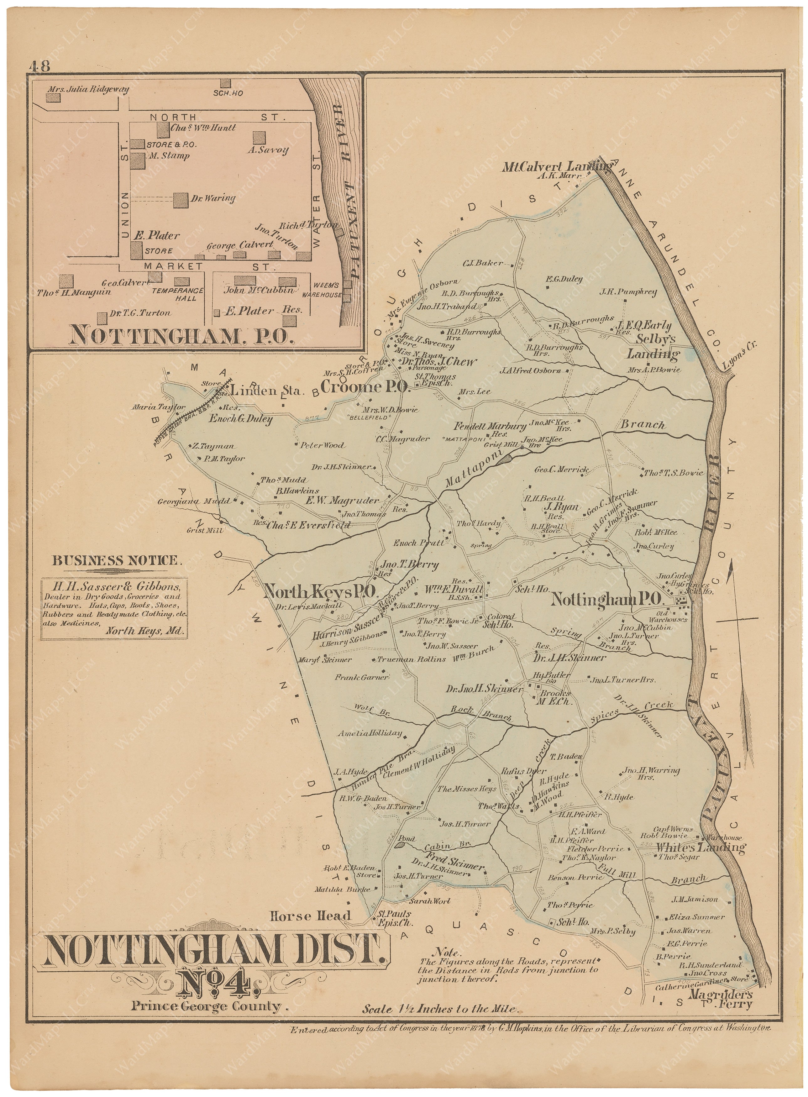 Nottingham District, Maryland 1878 – WardMaps LLC