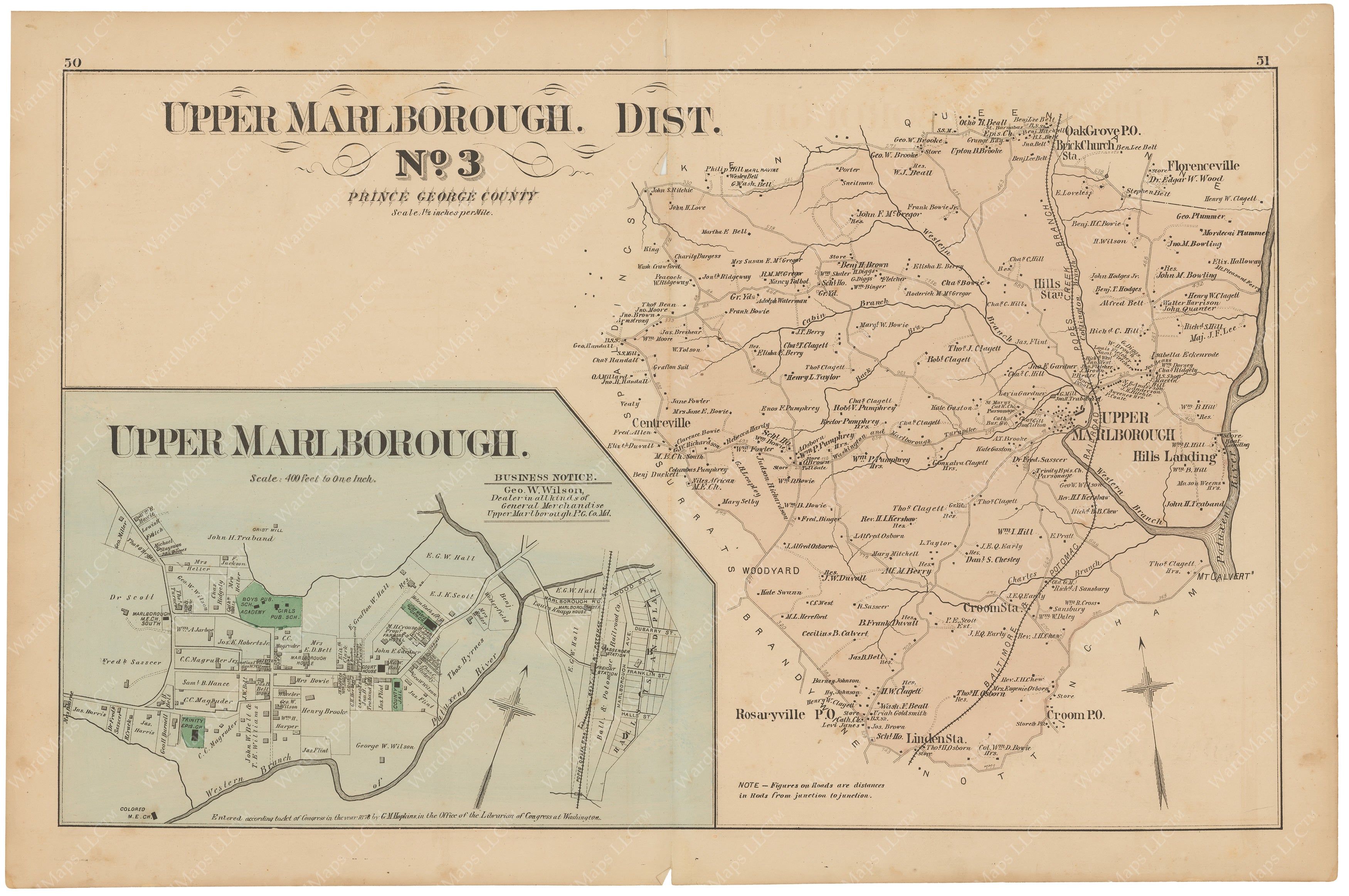 Upper Marlborough District, Maryland 1878 – WardMaps LLC