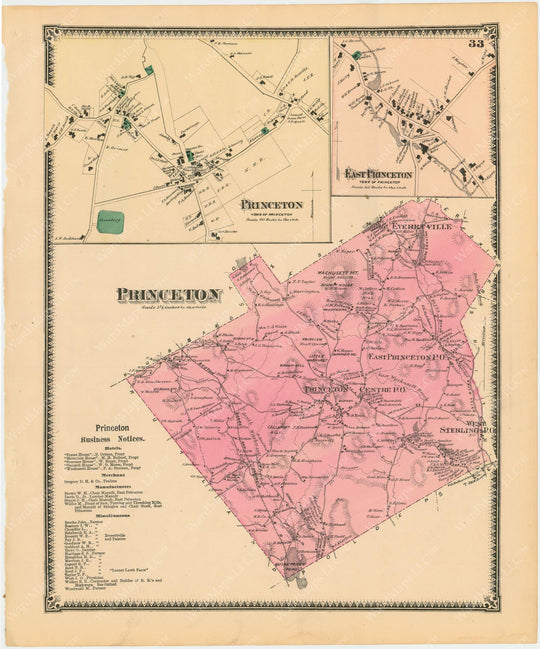 Princeton, Massachusetts 1870 – WardMaps LLC