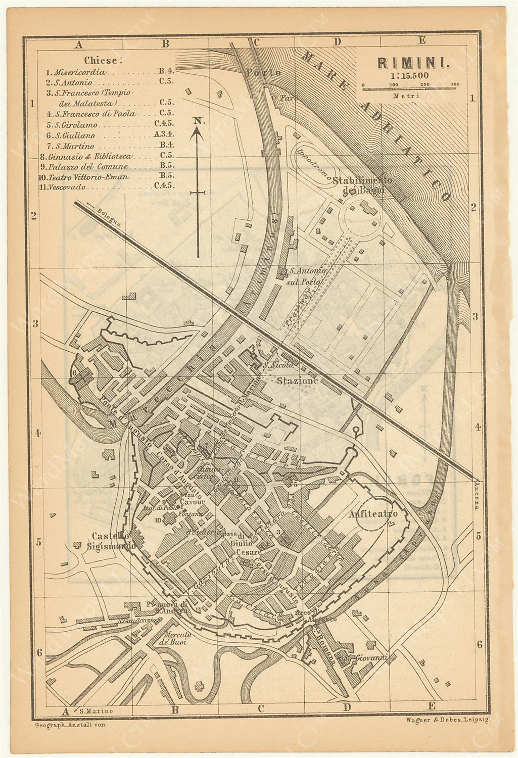 Rimini, Italy 1890 – WardMaps LLC