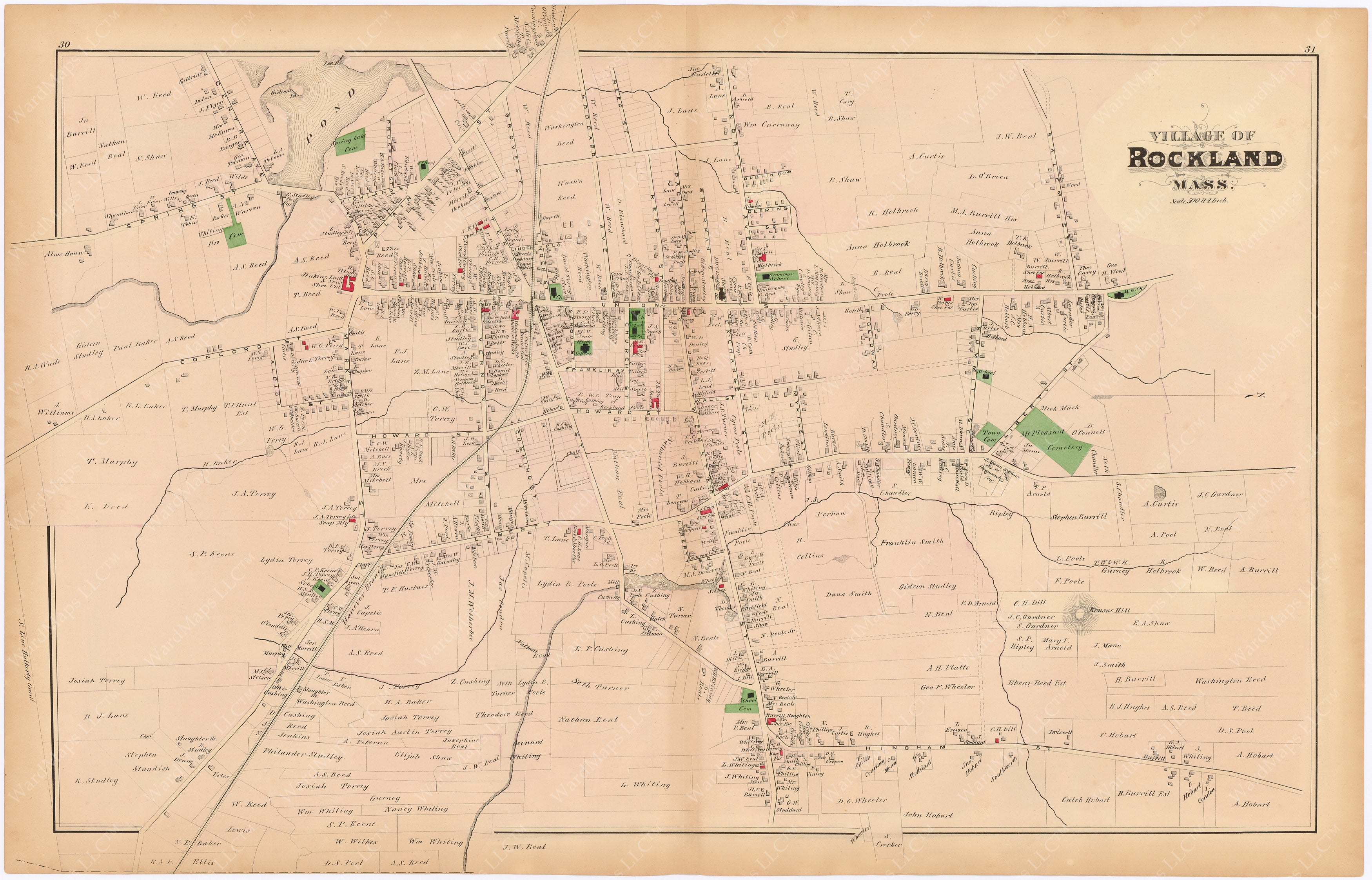 Rockland, Massachusetts 1879 – WardMaps LLC