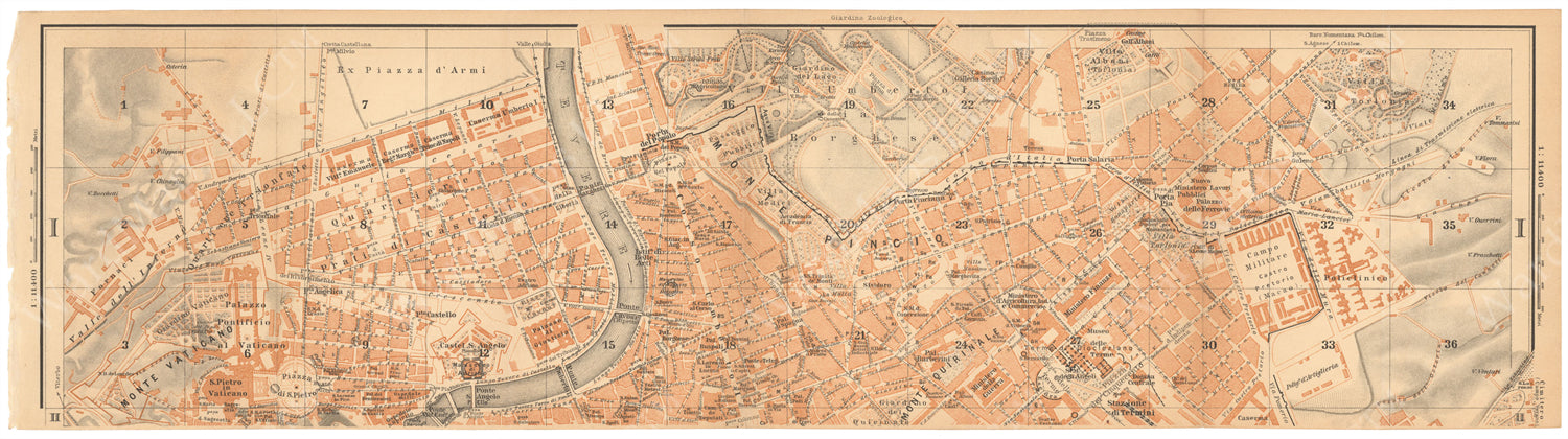 Rome, Italy 1909: Strip Map 1 of 3 – WardMaps LLC