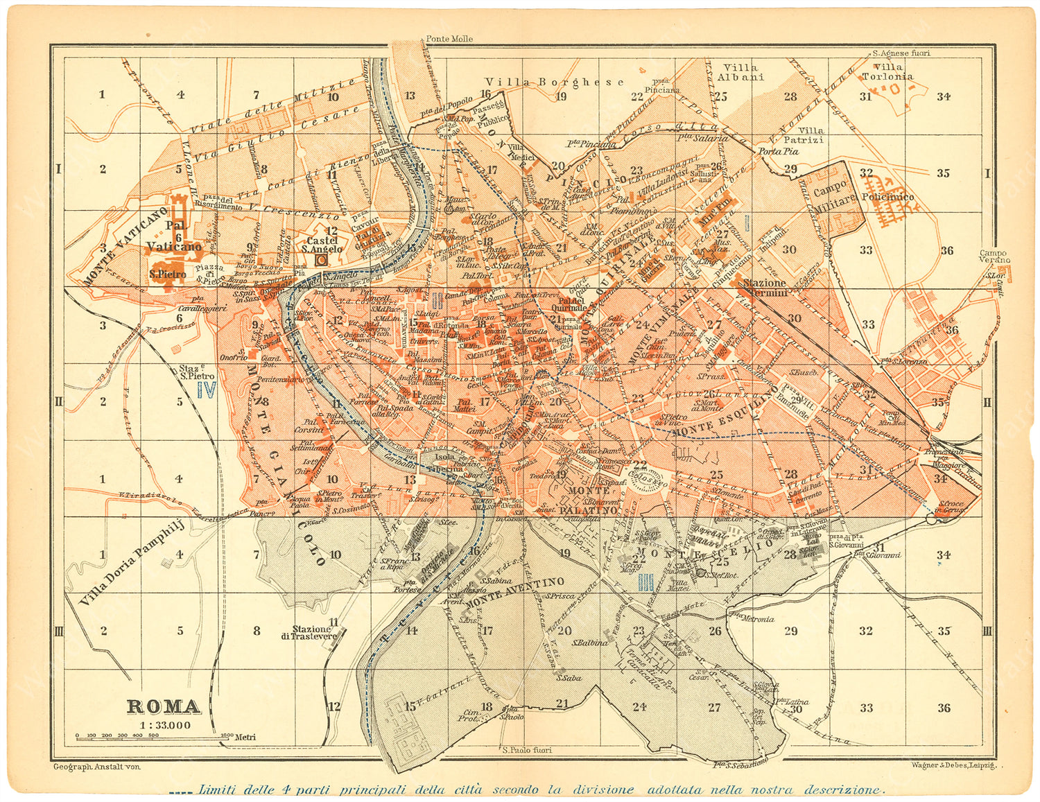 Rome, Italy 1900: Strip Index Map – WardMaps LLC