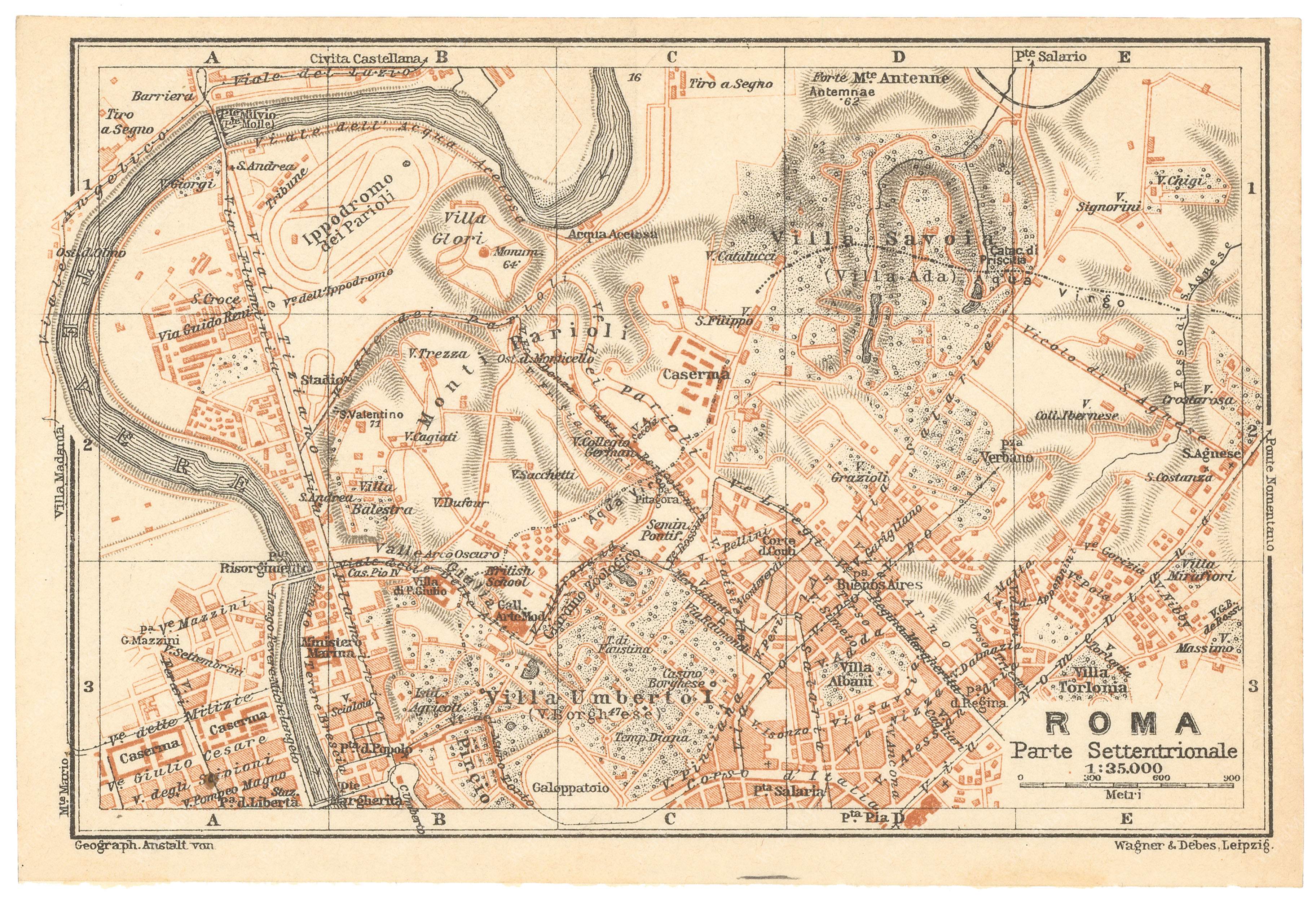 Rome, Italy 1928: Northern Part – WardMaps LLC