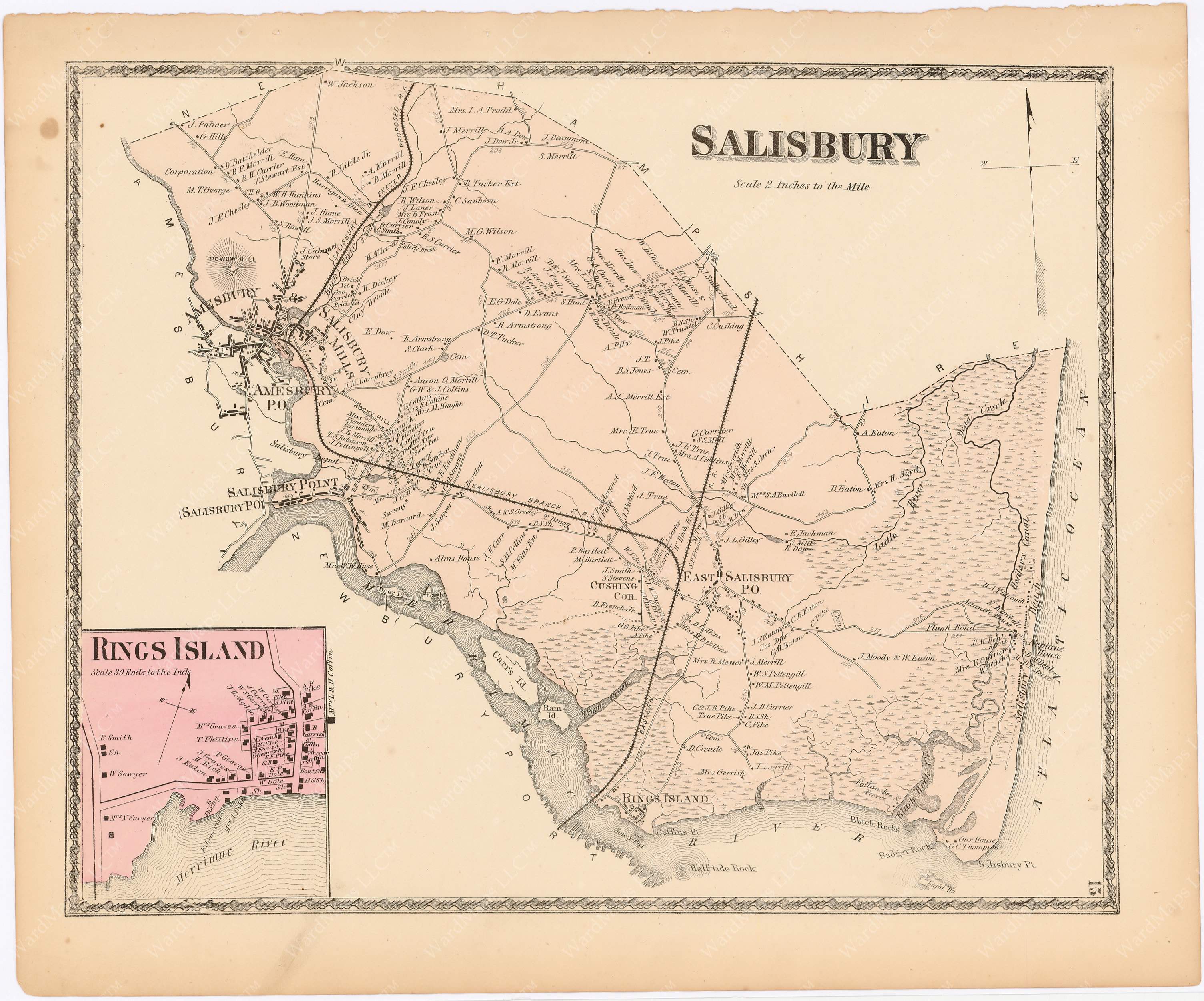 Salisbury, Massachusetts 1872 – WardMaps LLC