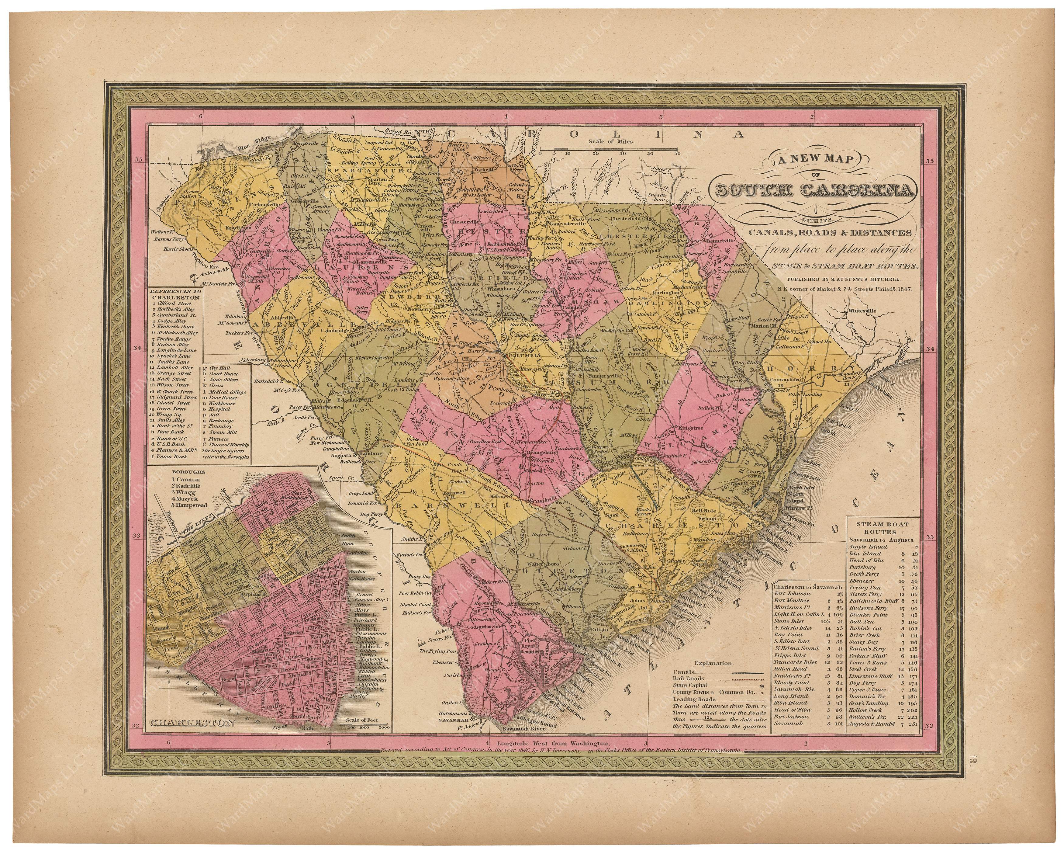 South Carolina 1847 – WardMaps LLC