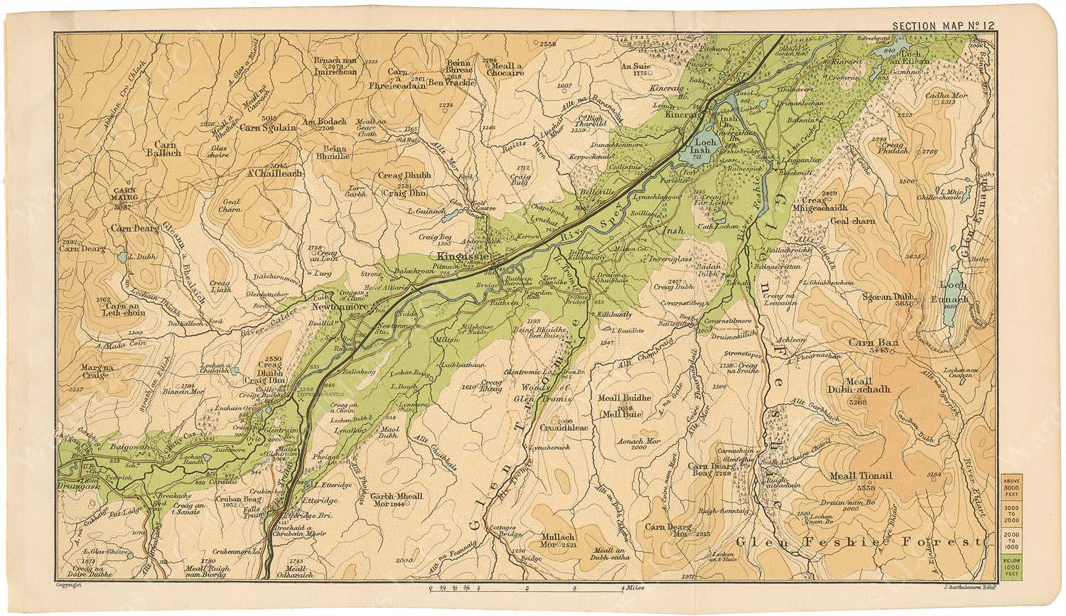 Scotland 1908 Vol. 1: Section Map 012 - Kingussie Region – WardMaps LLC