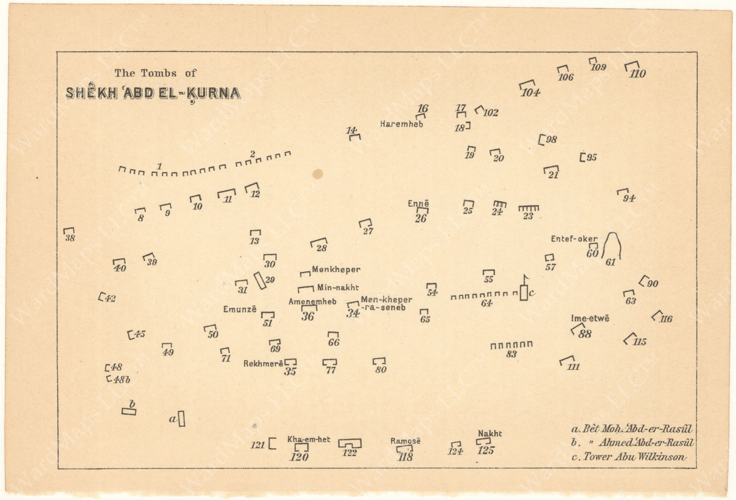 Sheikh Abd el-Qurna Tombs, Egypt 1908 – WardMaps LLC