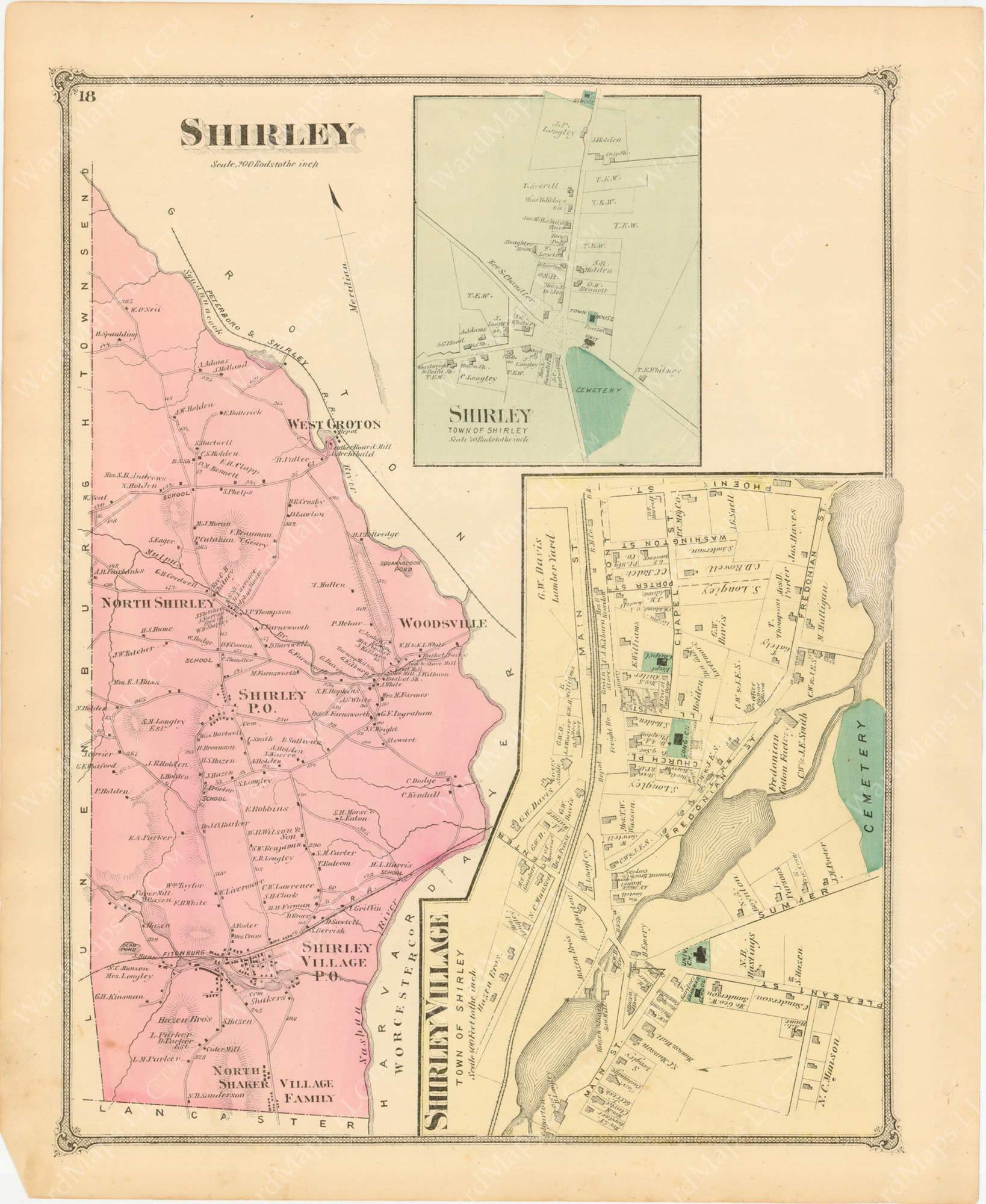 Shirley, Massachusetts 1875 – WardMaps LLC