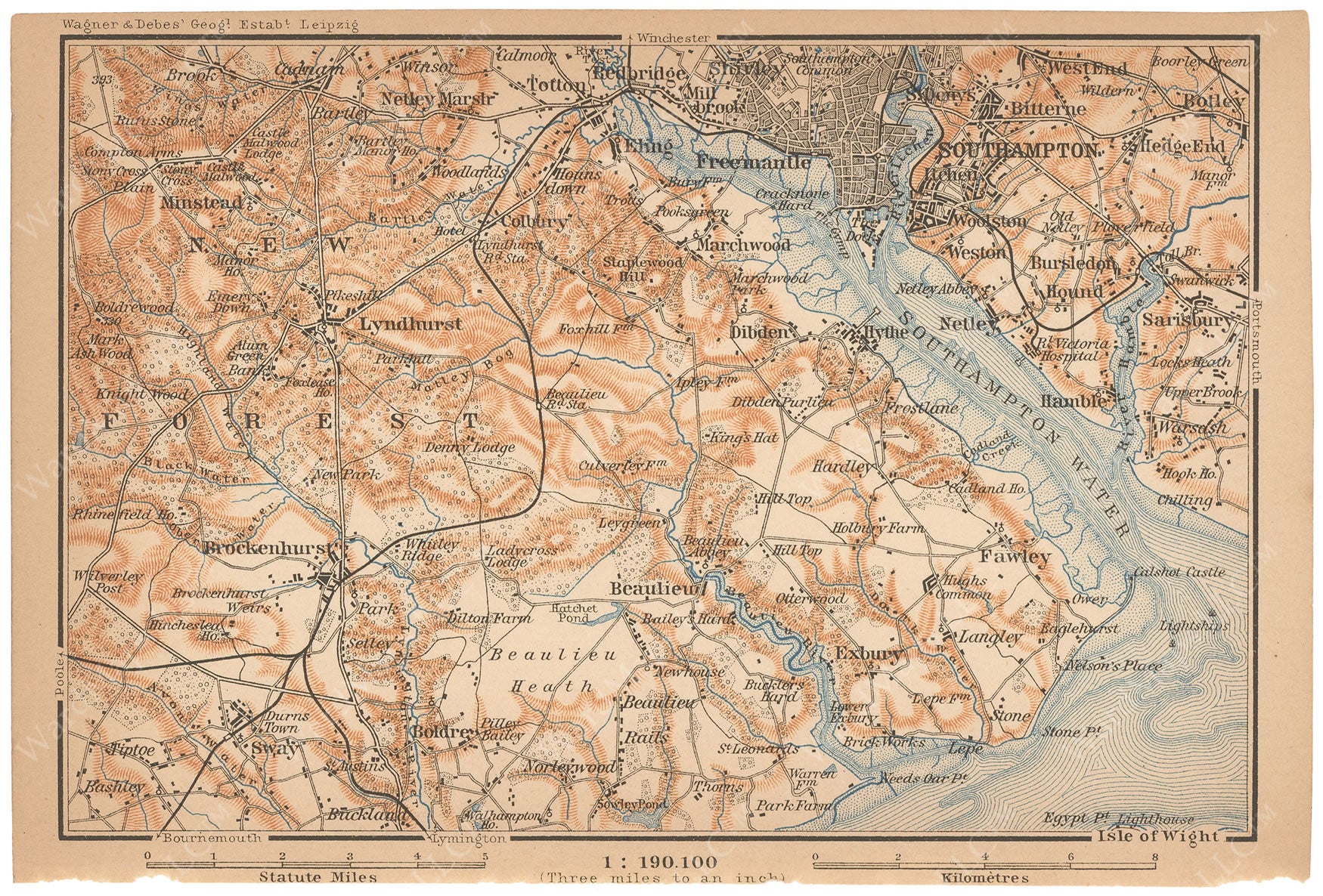 Southampton Region, England 1906 – WardMaps LLC