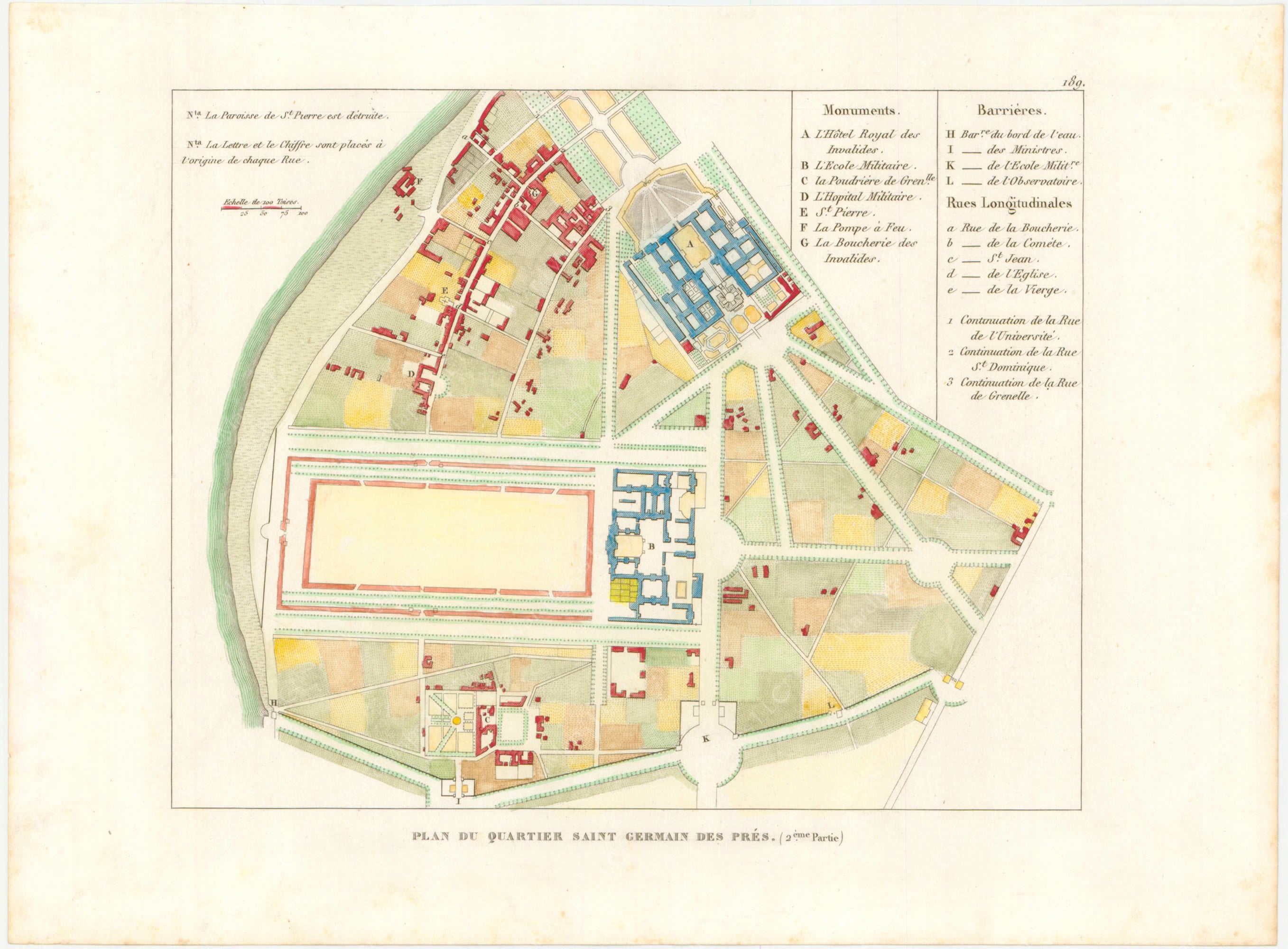 Paris 1845: Plan Du Quartier Saint Germain Des Pres (2eme Partie ...