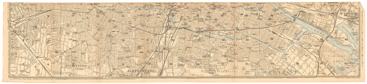 Berlin, Germany 1923: Strip Map 3 of 3 (South) – WardMaps LLC
