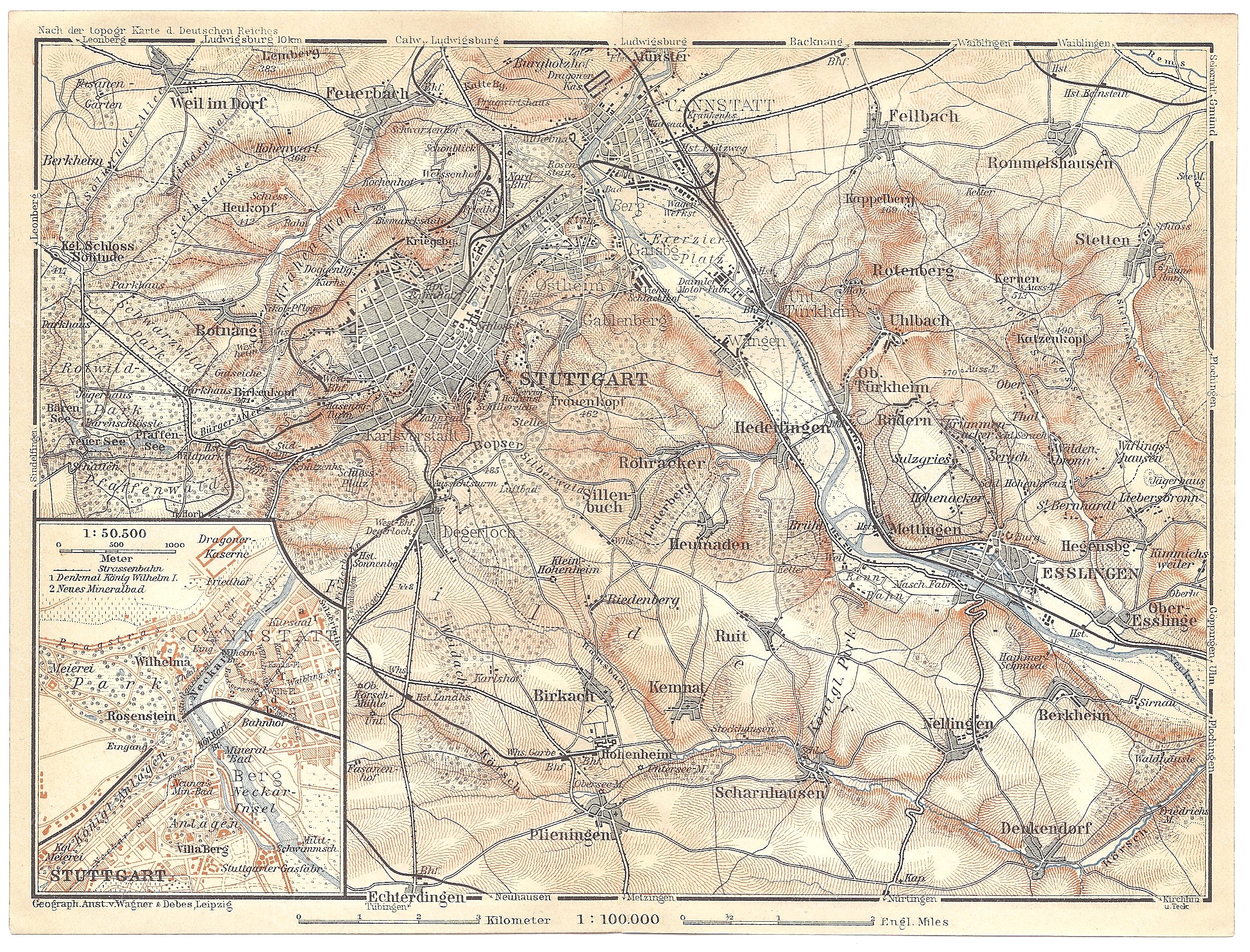 Stuttgart Region, Germany 1910 – WardMaps LLC
