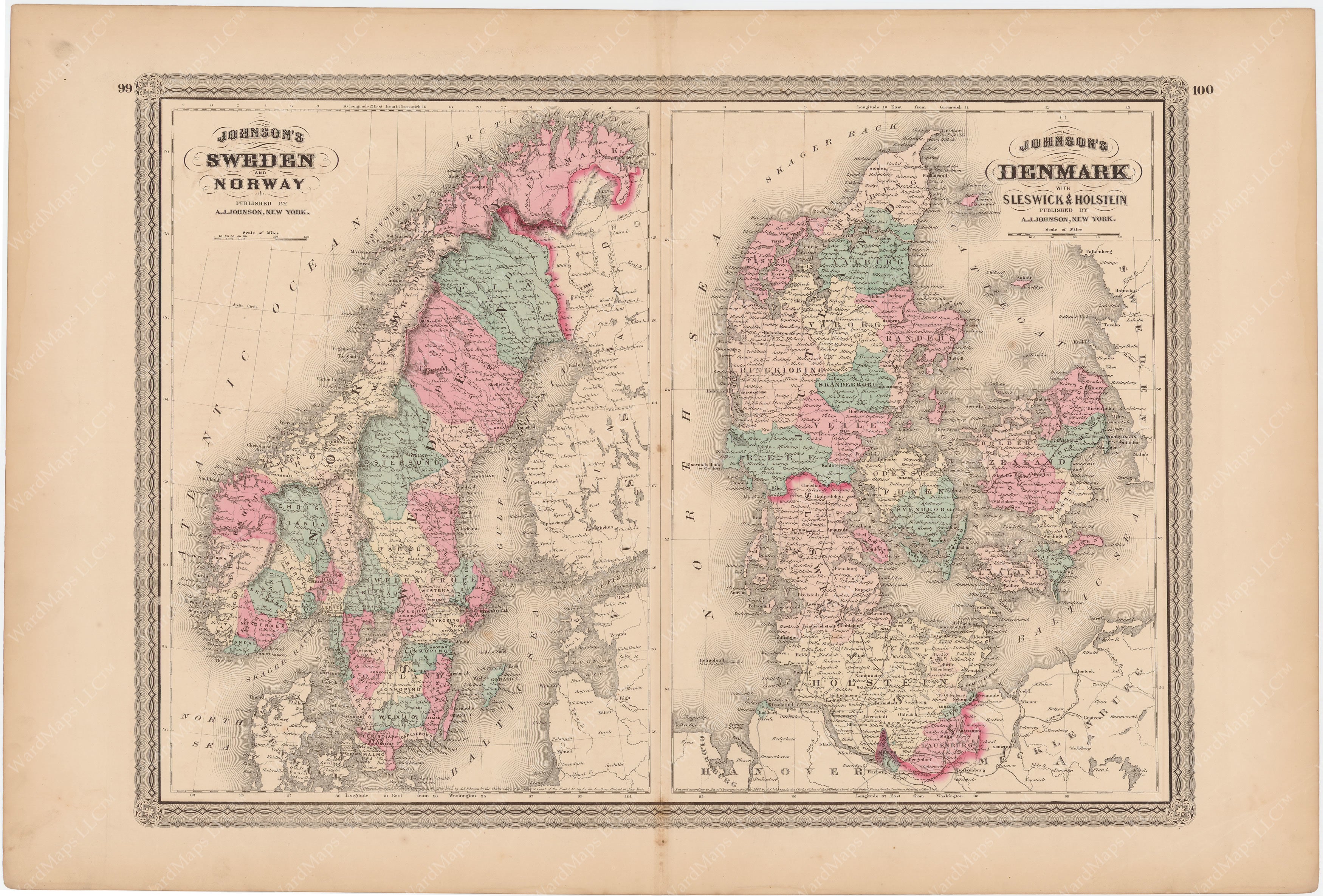 Denmark, Norway, and Sweden 1873 – WardMaps LLC