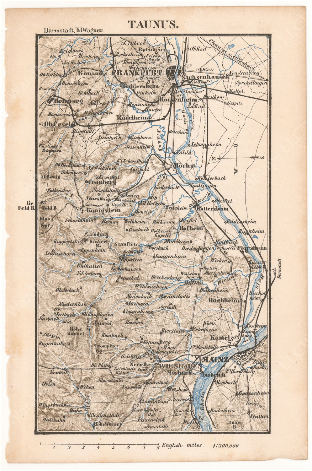 Taunus Mountains, Germany 1868 – WardMaps LLC