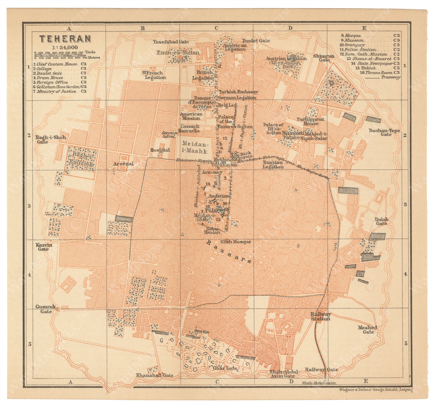 Tehran, Iran 1914 – WardMaps LLC