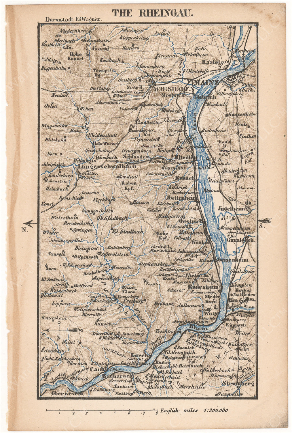 Rheingau Region, Germany 1868 – WardMaps LLC