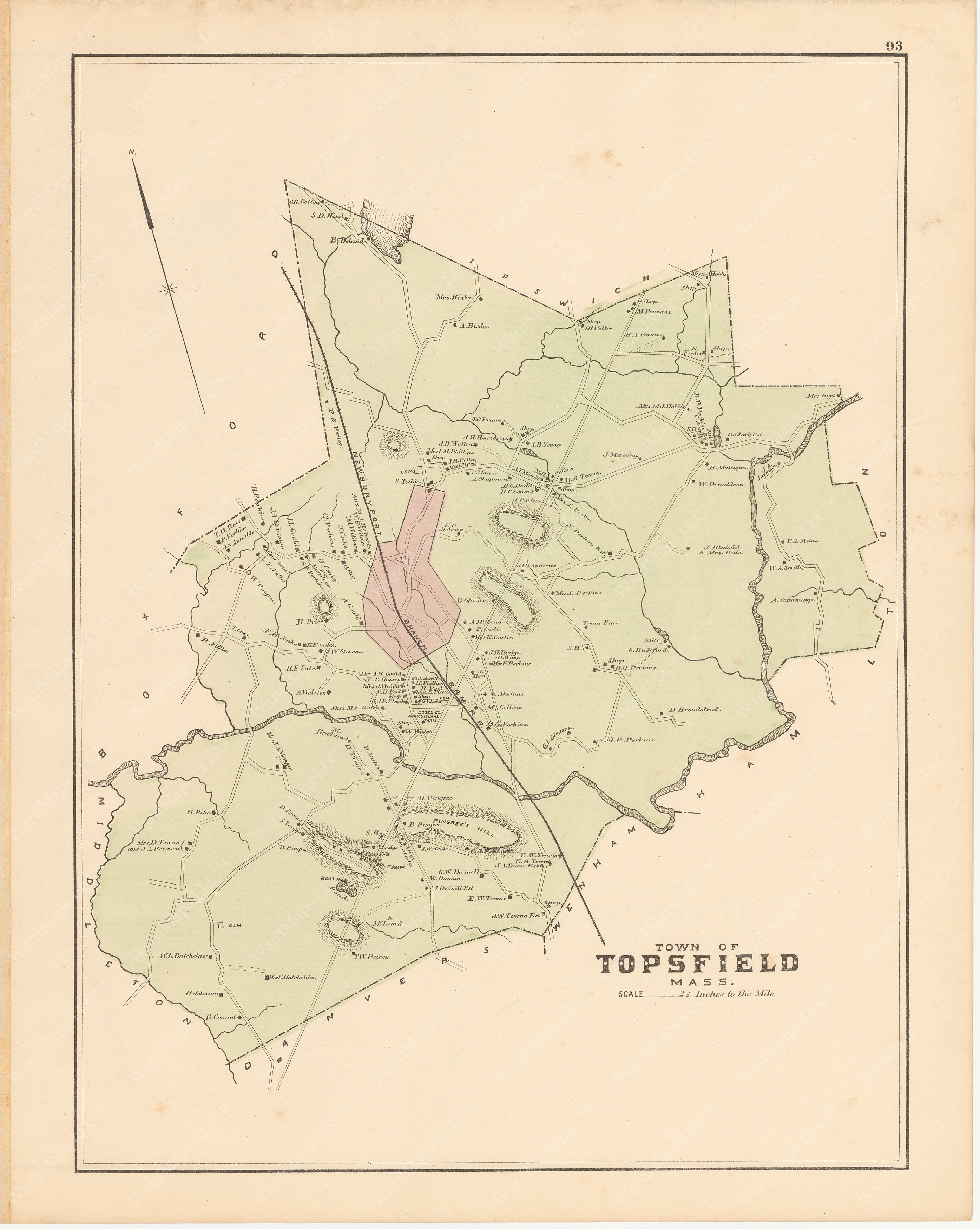 Topsfield, Massachusetts 1884 – WardMaps LLC
