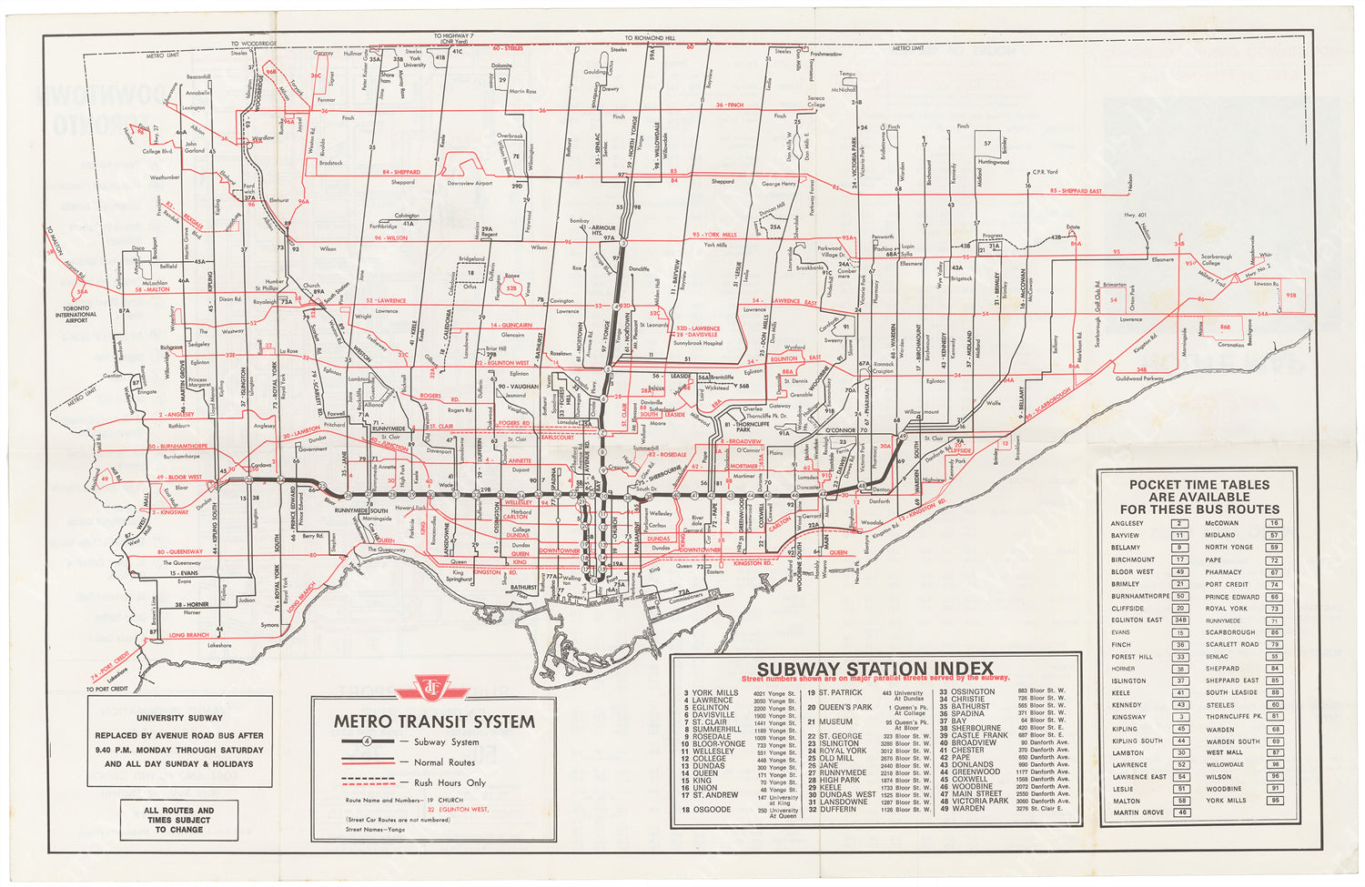 Toronto Transit Commission System Map 1973 May 14 – WardMaps LLC