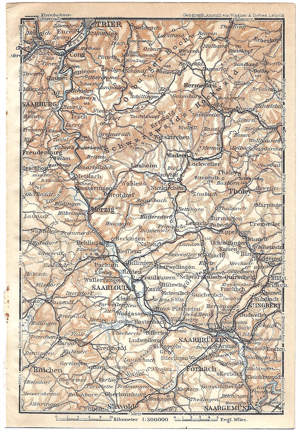 Saar River Region: Sarreguemines, France - Konz, Germany 1911 ...