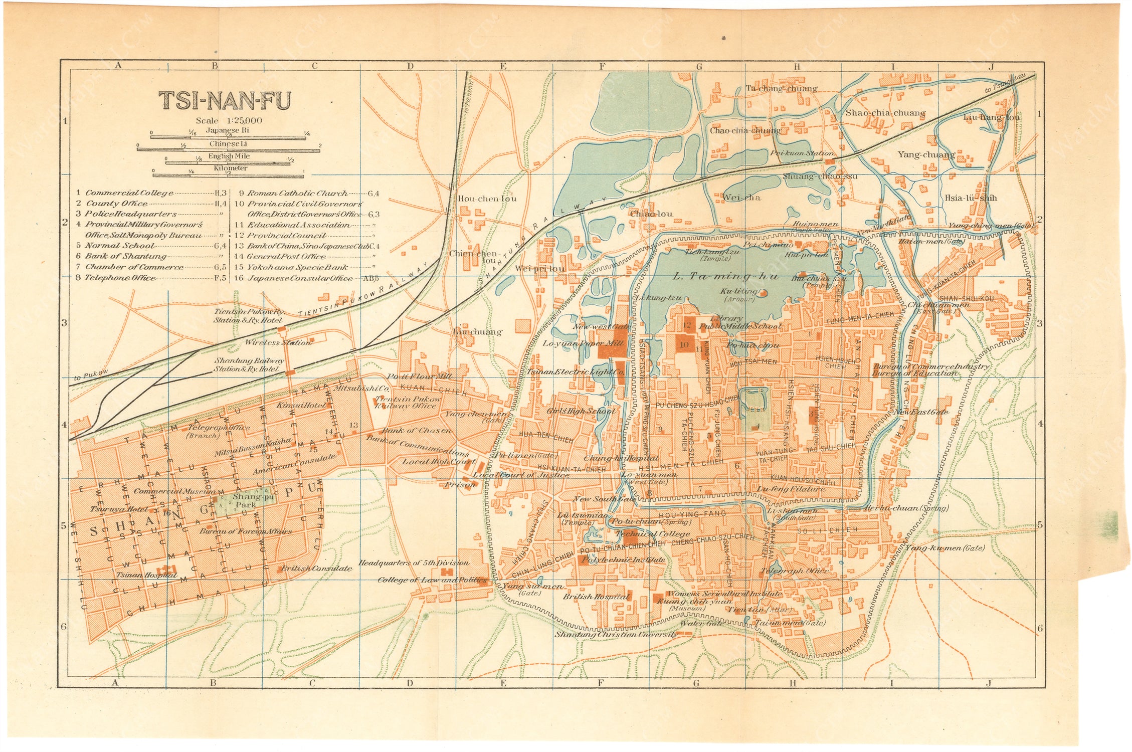 Tsi-Nan-Fu (Jinanu), China 1924 – WardMaps LLC