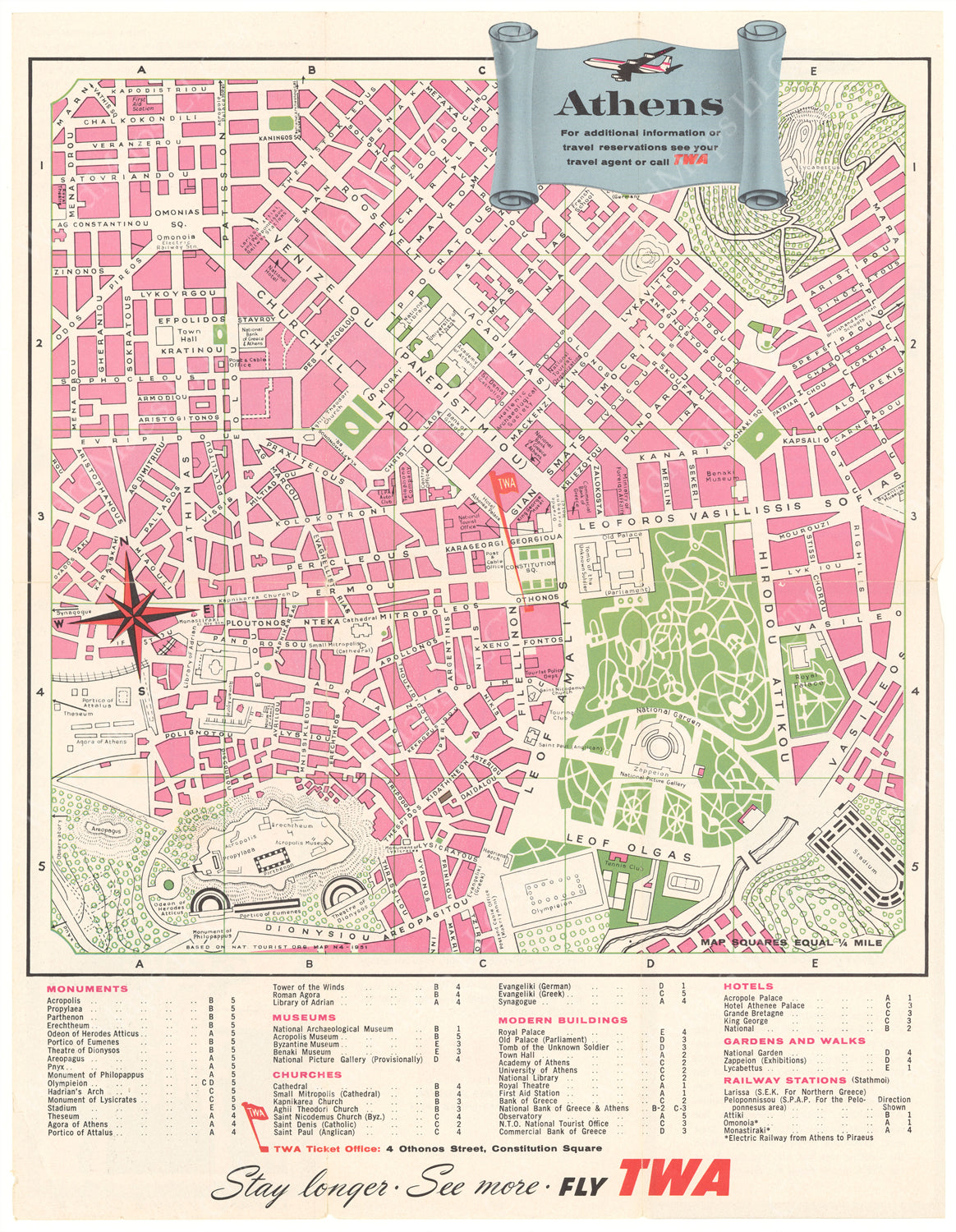 Athens, Greece 1951 – WardMaps LLC
