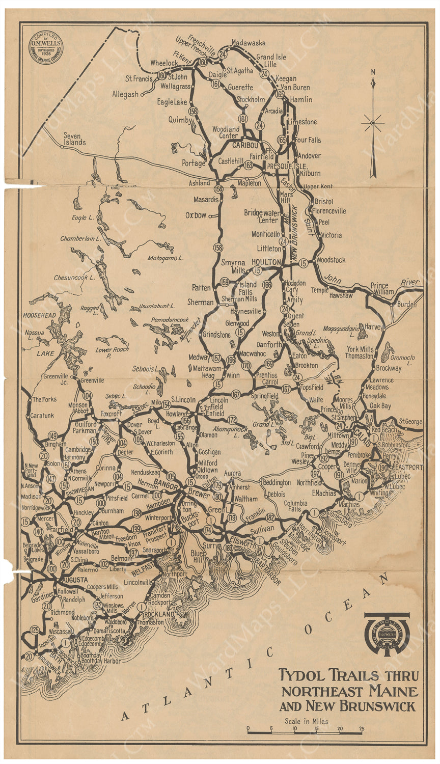 Tydol Trails Map of Northeast Maine and Southwestern New Brunswick ...