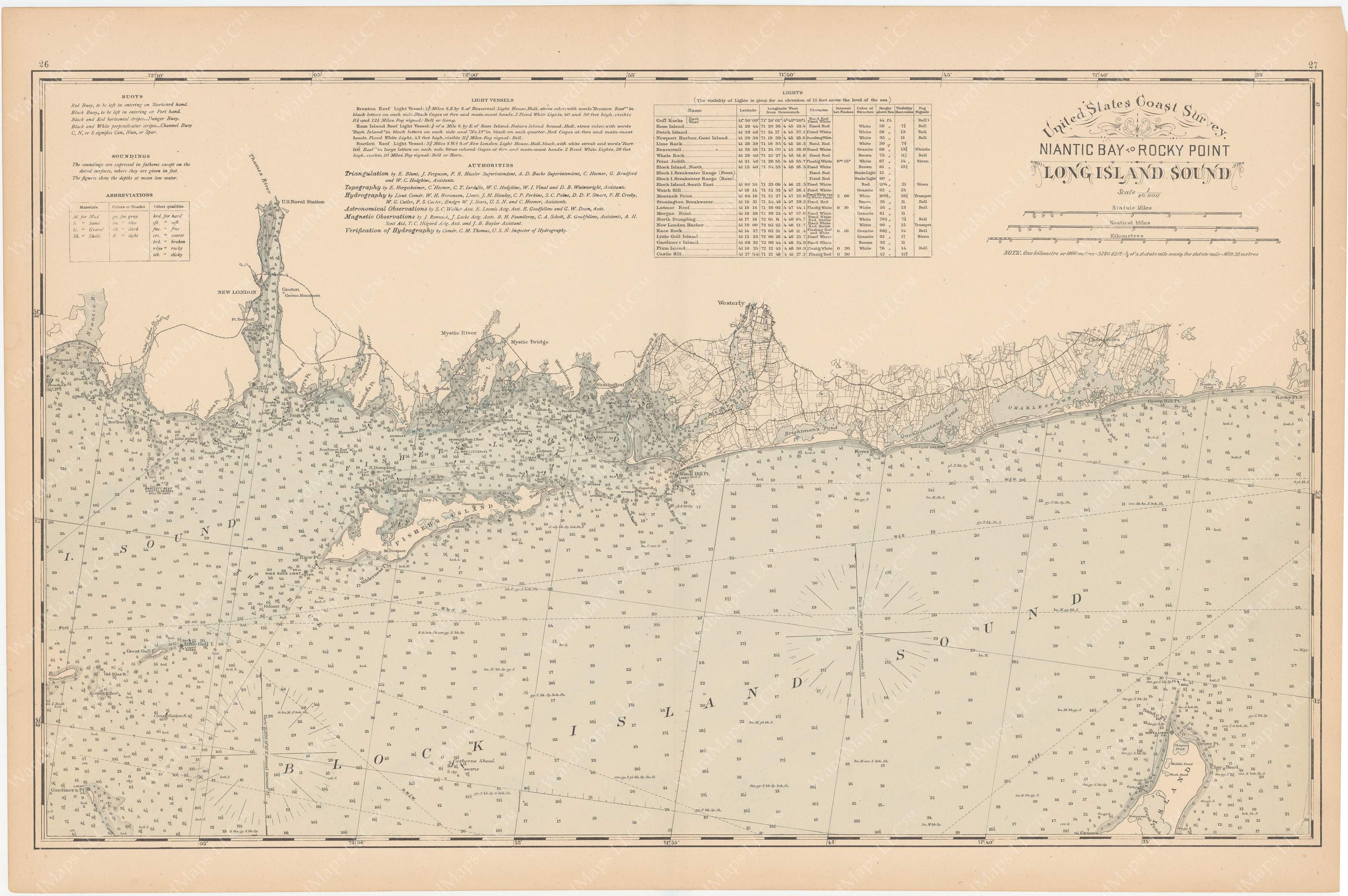 Connecticut Coast 1893: Niantic Bay to Rock Point – WardMaps LLC