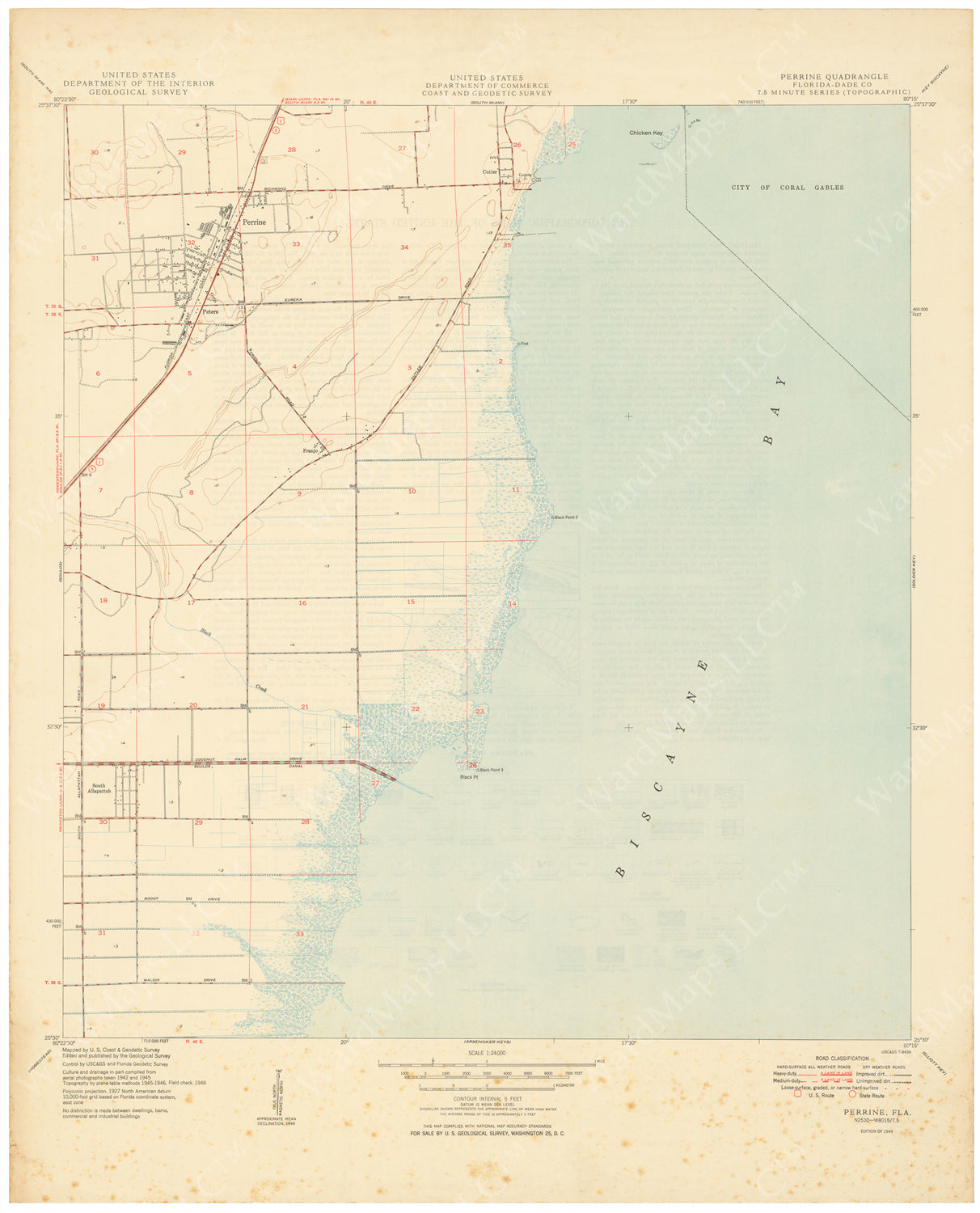 USGS Florida: Perrine Sheet 1949 – WardMaps LLC