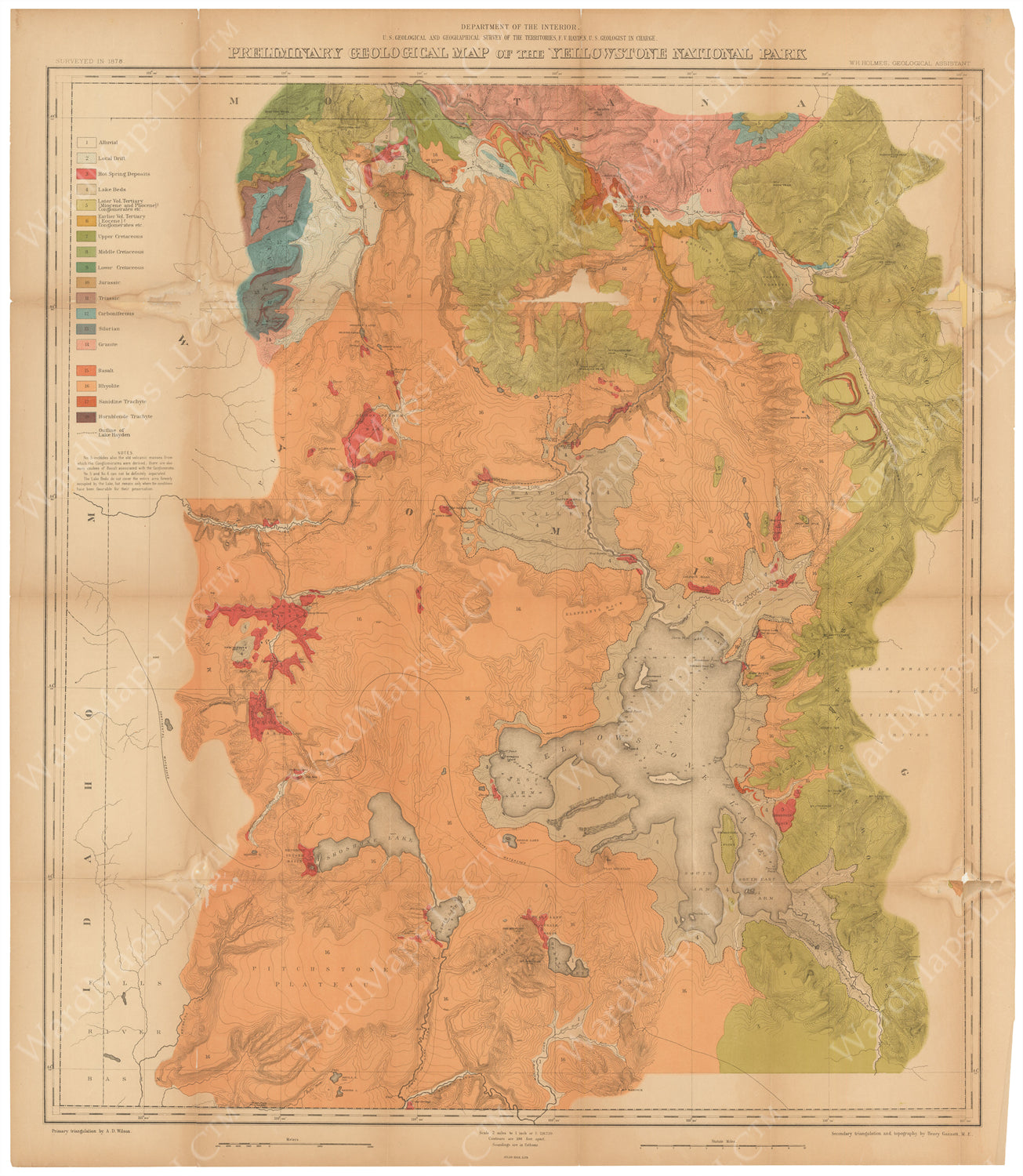 USGS Survey of the Territories: Geology of Yellowstone, Wyoming 1878 ...