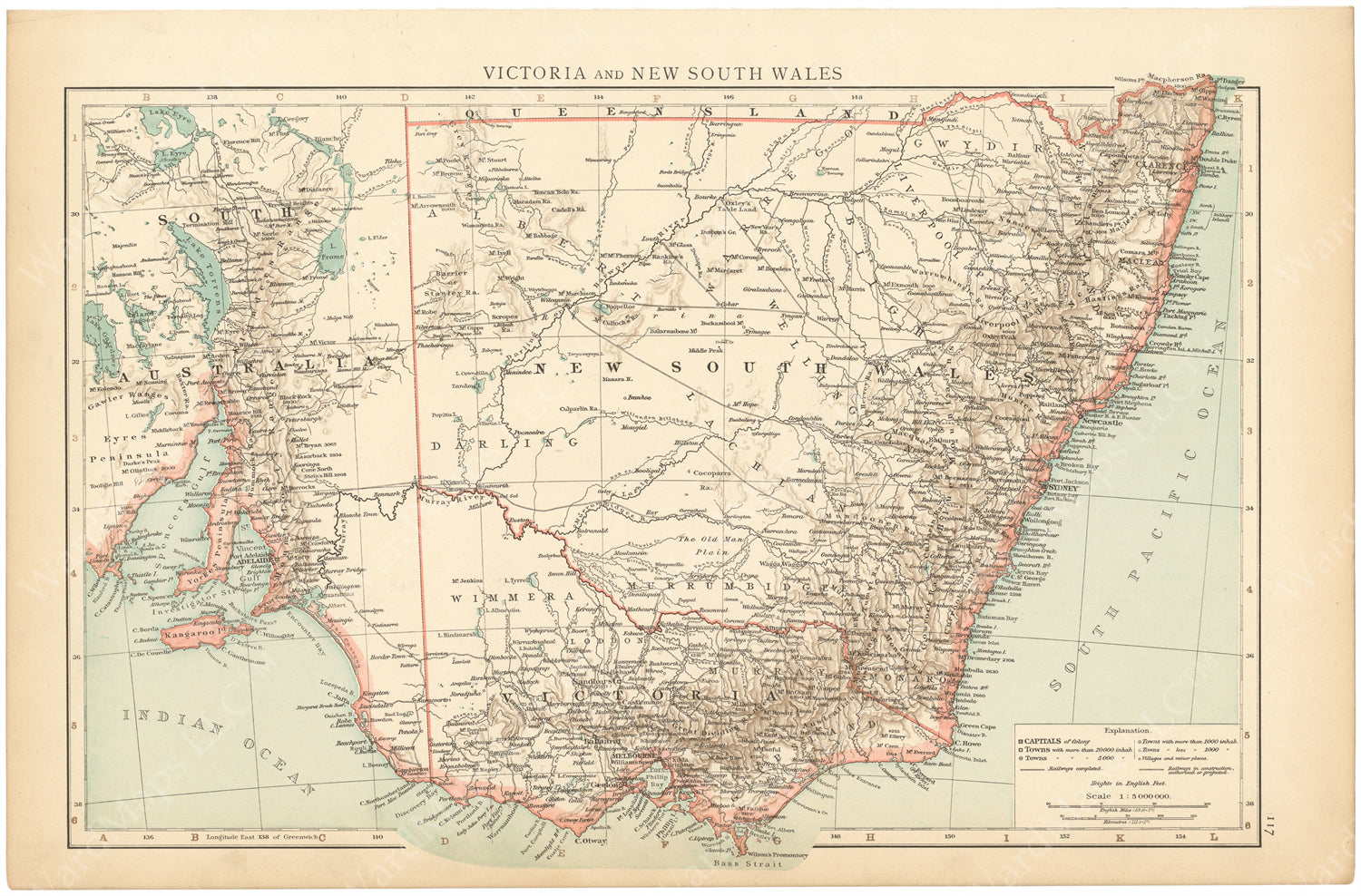 South Australia and New South Wales 1895 – WardMaps LLC