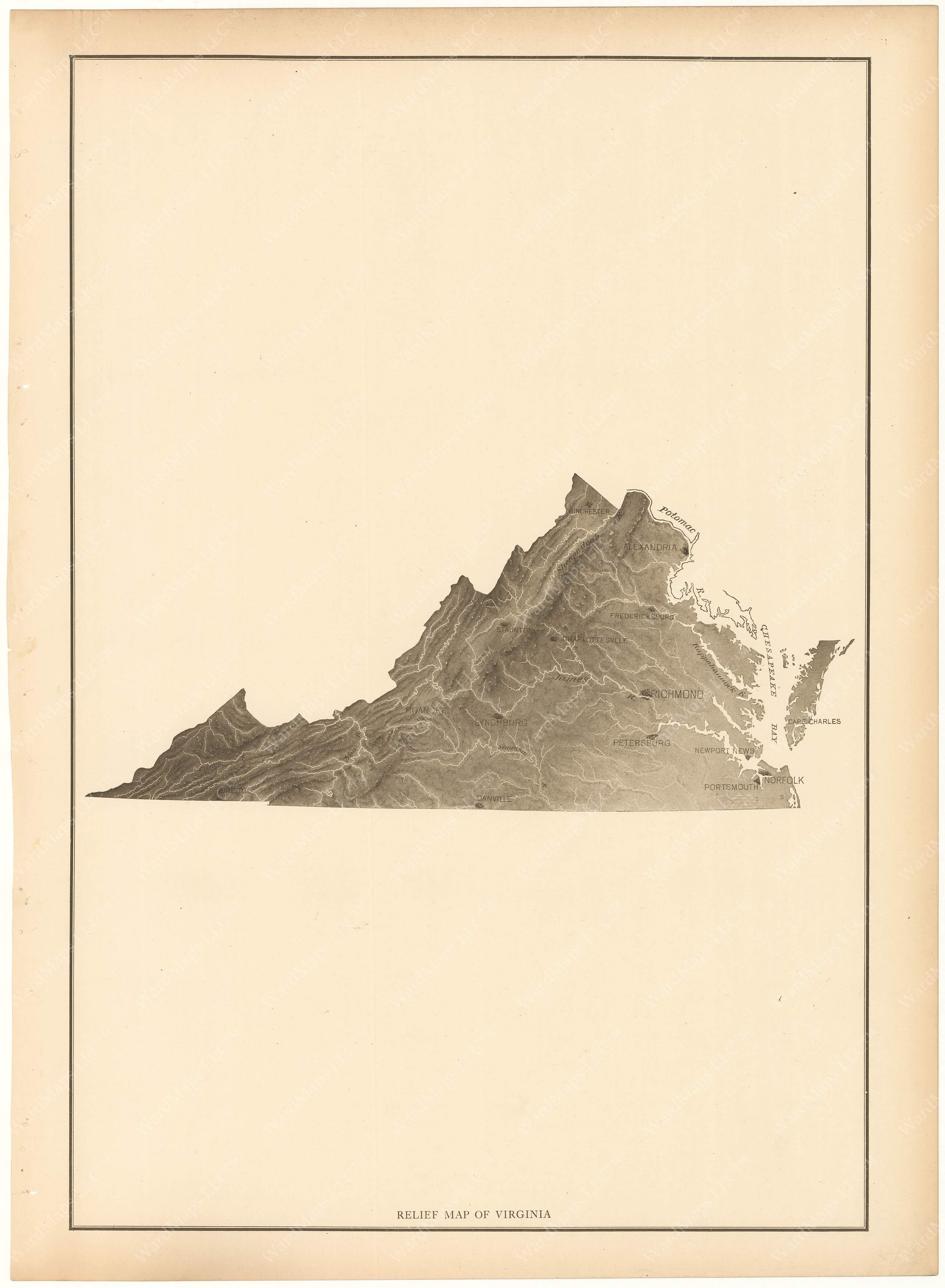 Virginia 1912: Relief Map – WardMaps LLC