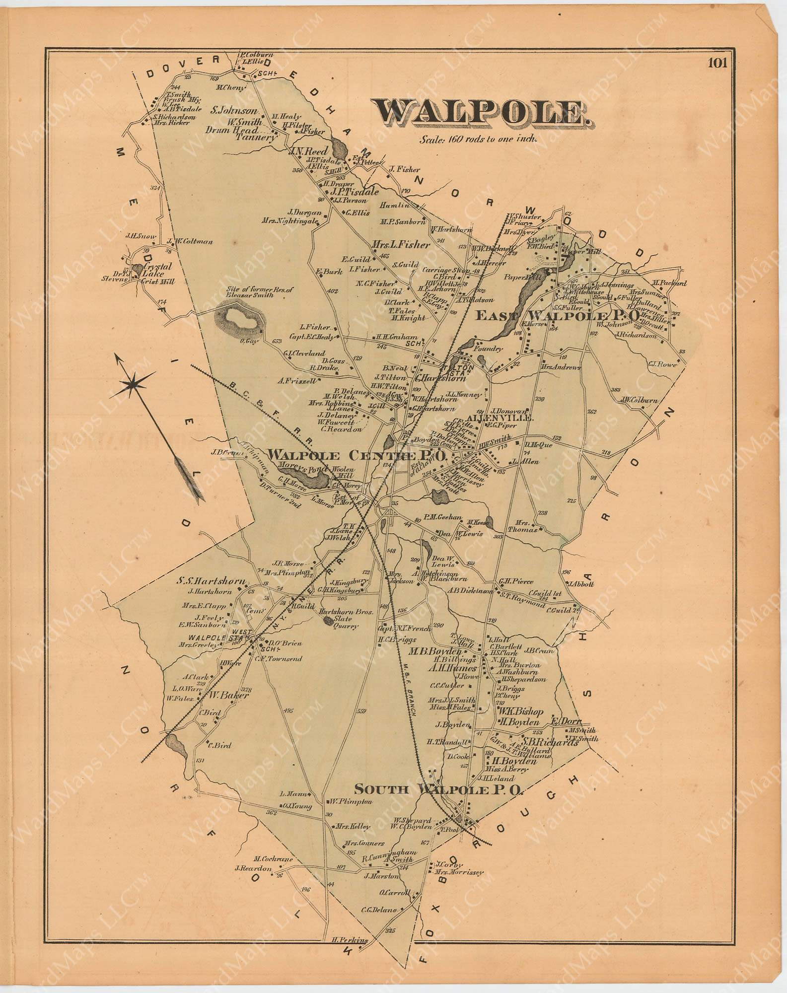 Walpole, Massachusetts 1876 – WardMaps LLC