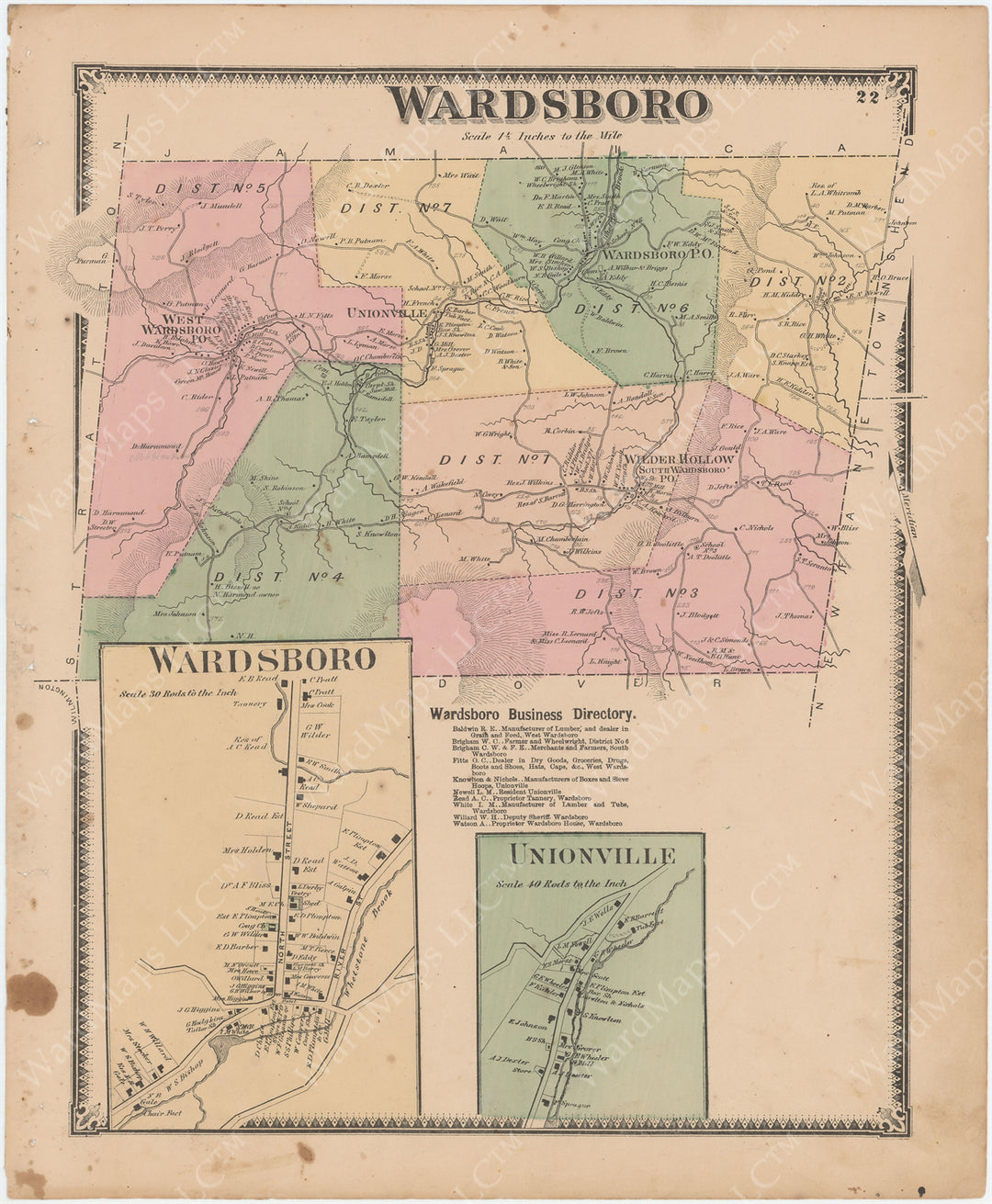 Wardsboro, Vermont 1869 – WardMaps LLC