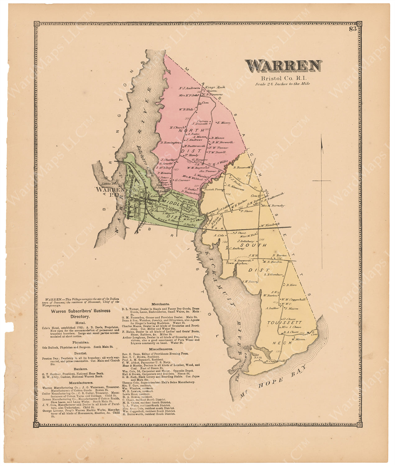 Warren, Rhode Island 1870 – WardMaps LLC
