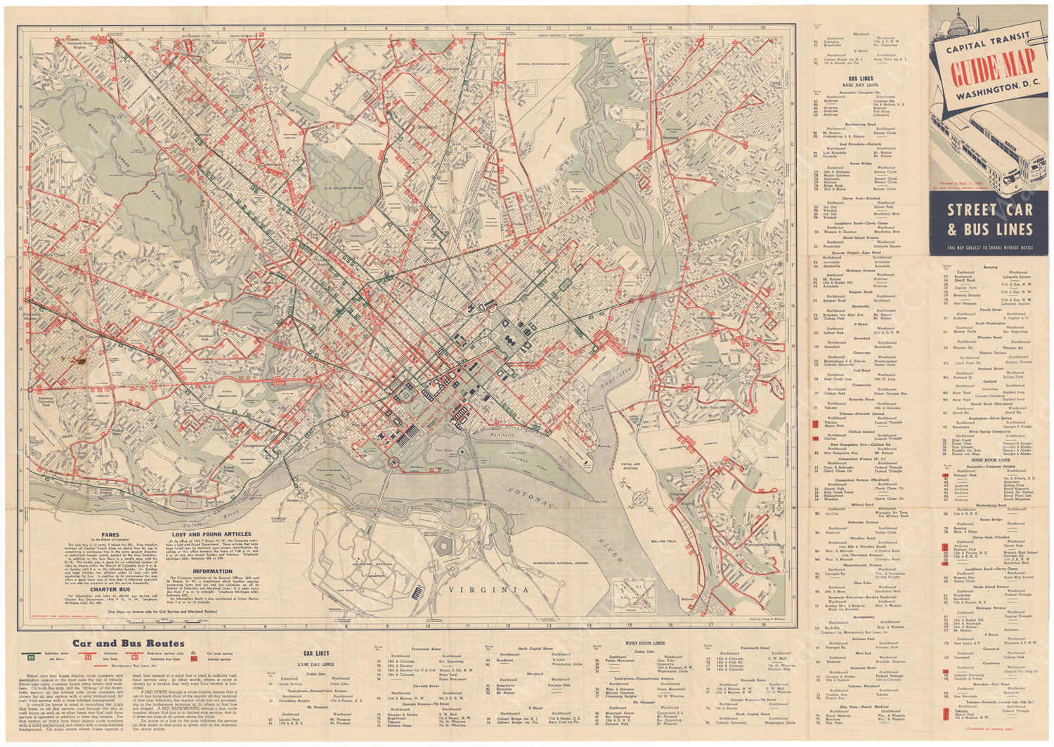 Washington, D.C. Transit System 1949 (Side A) – WardMaps LLC