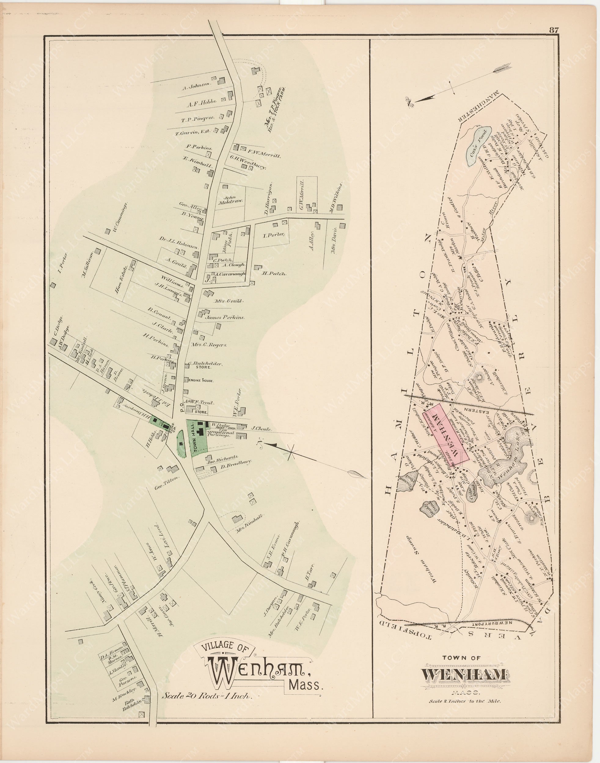 Wenham, Massachusetts 1884 – WardMaps LLC