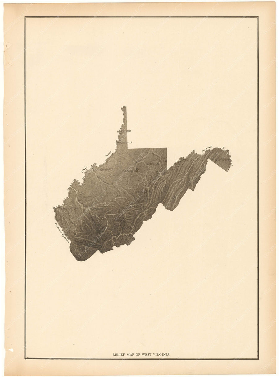 West Virginia 1912: Relief Map – WardMaps LLC