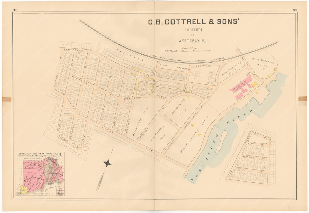 Pawcatuck, Stonington, Connecticut 1895 – WardMaps LLC