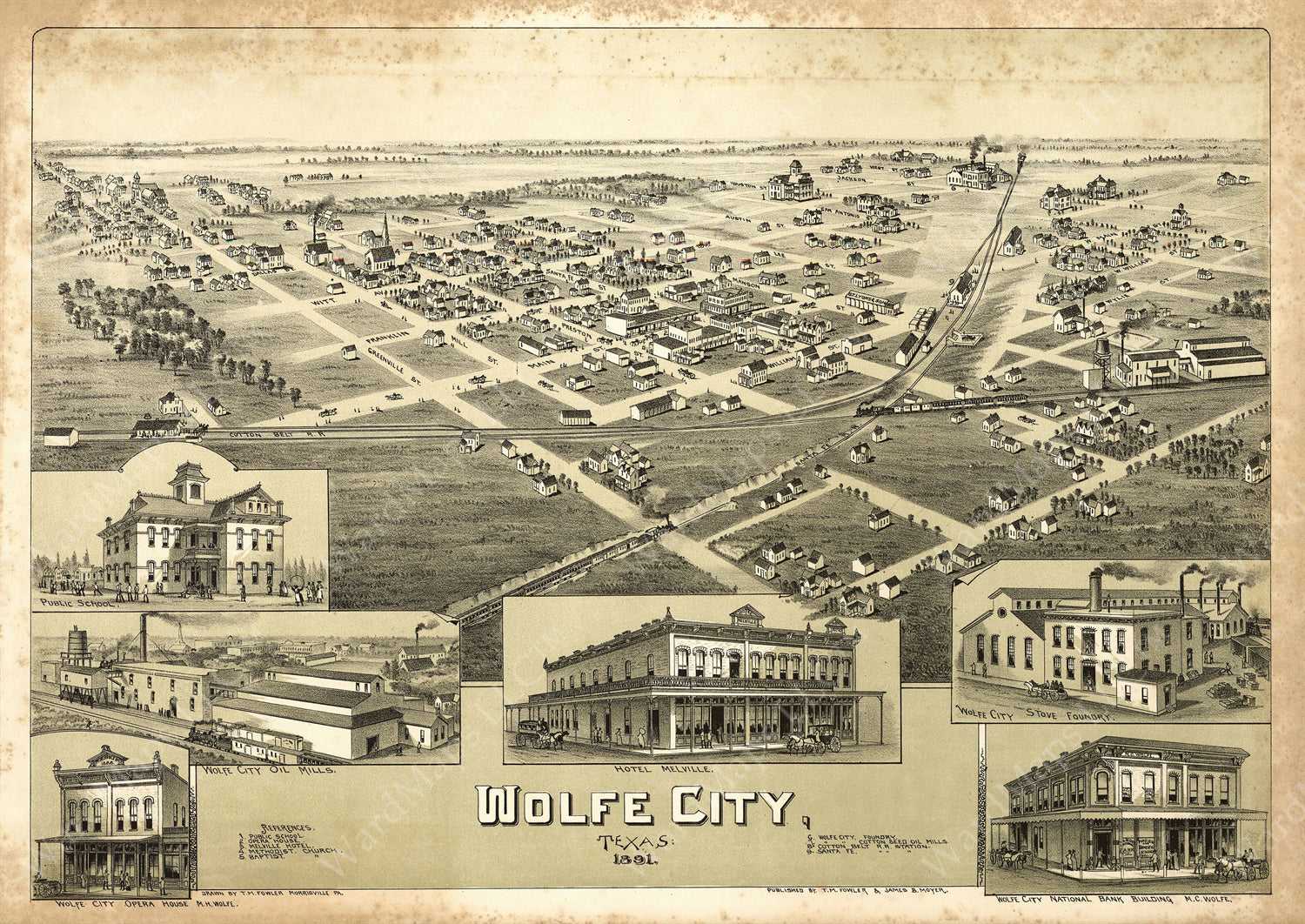 Wolfe City, Texas 1891 – WardMaps LLC