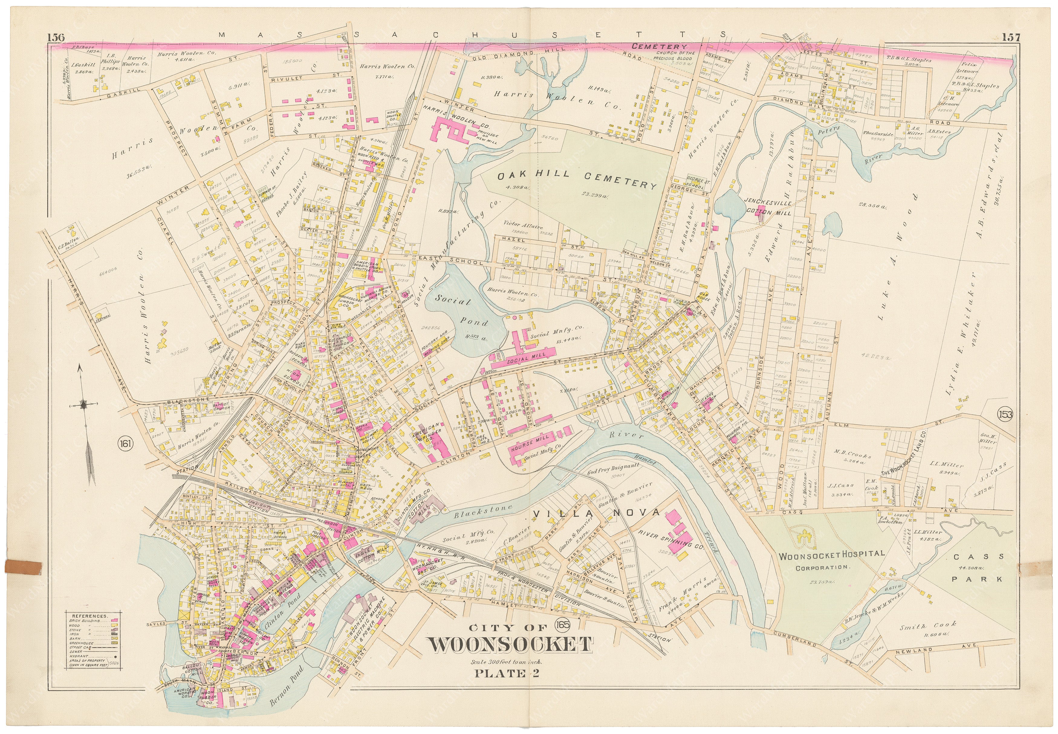 Woonsocket, Rhode Island 1895 Plate 002 – WardMaps LLC