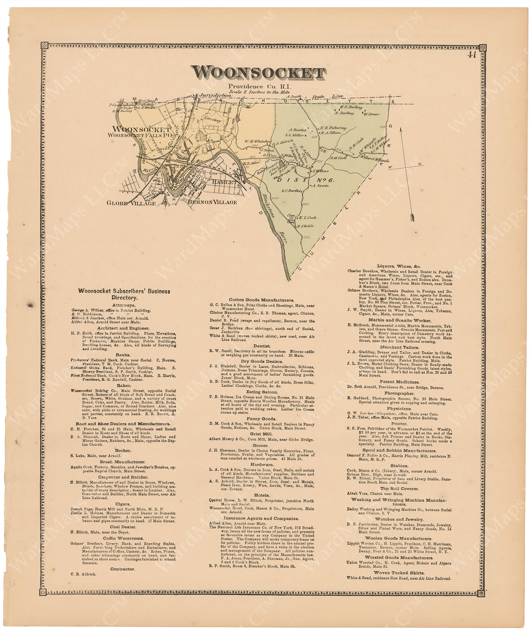 Woonsocket, Rhode Island 1870 – WardMaps LLC