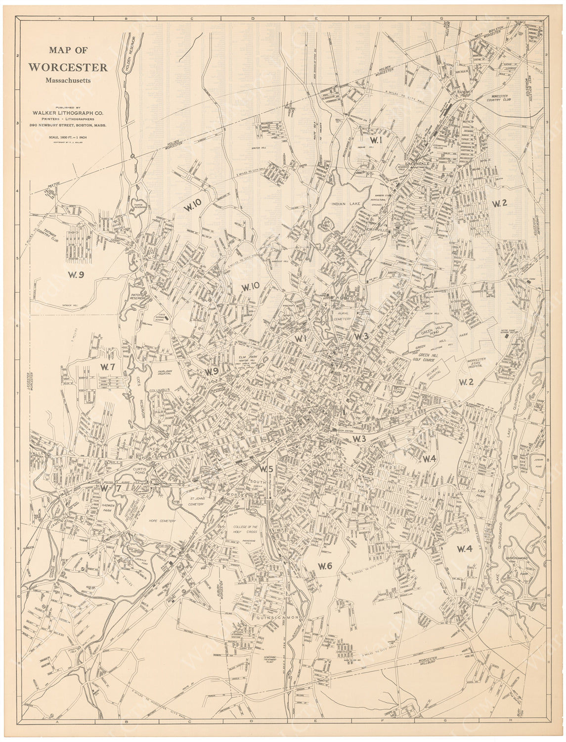 Worcester, Massachusetts Circa 1910 – WardMaps LLC