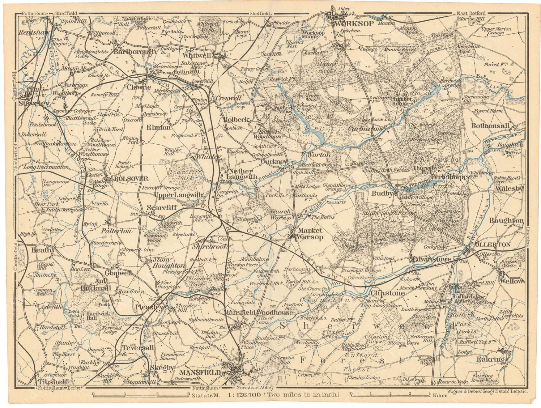 Mansfield to Worksop, England 1910 – WardMaps LLC