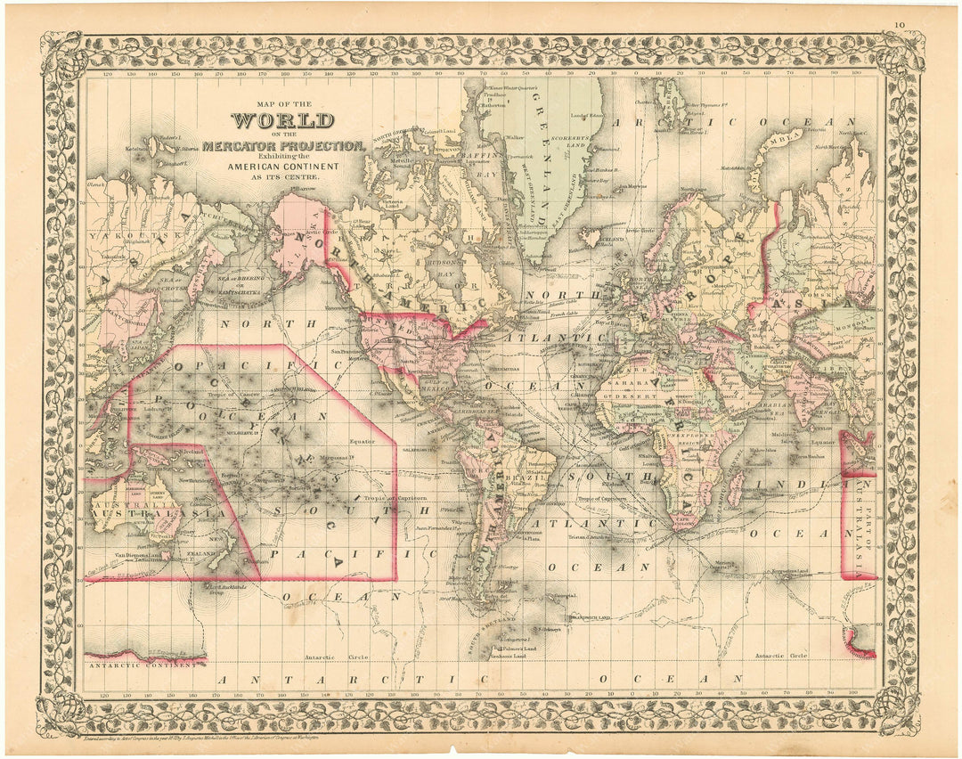 World 1873: Mercator Projection – WardMaps LLC