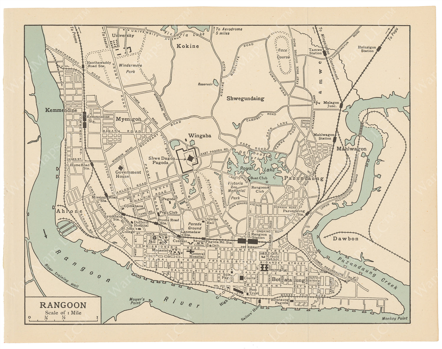 Rangoon, Burma (Yangon, Myanmar) 1953 – WardMaps LLC